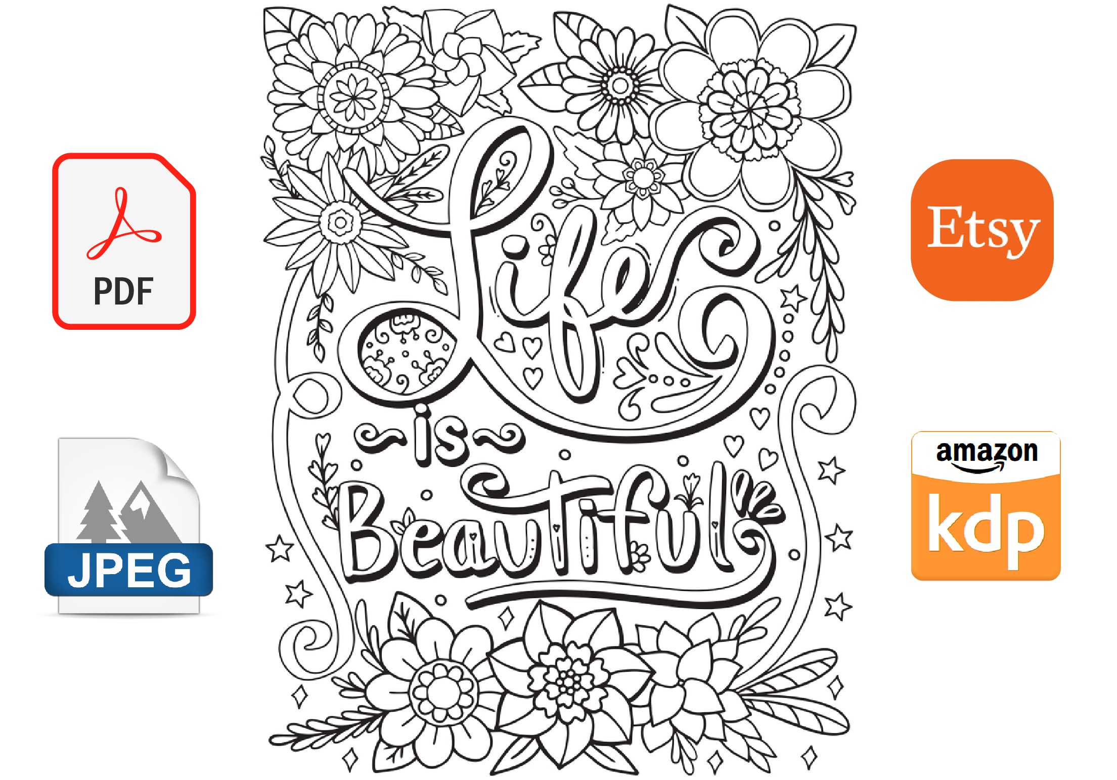 etsy coloring pages for adults