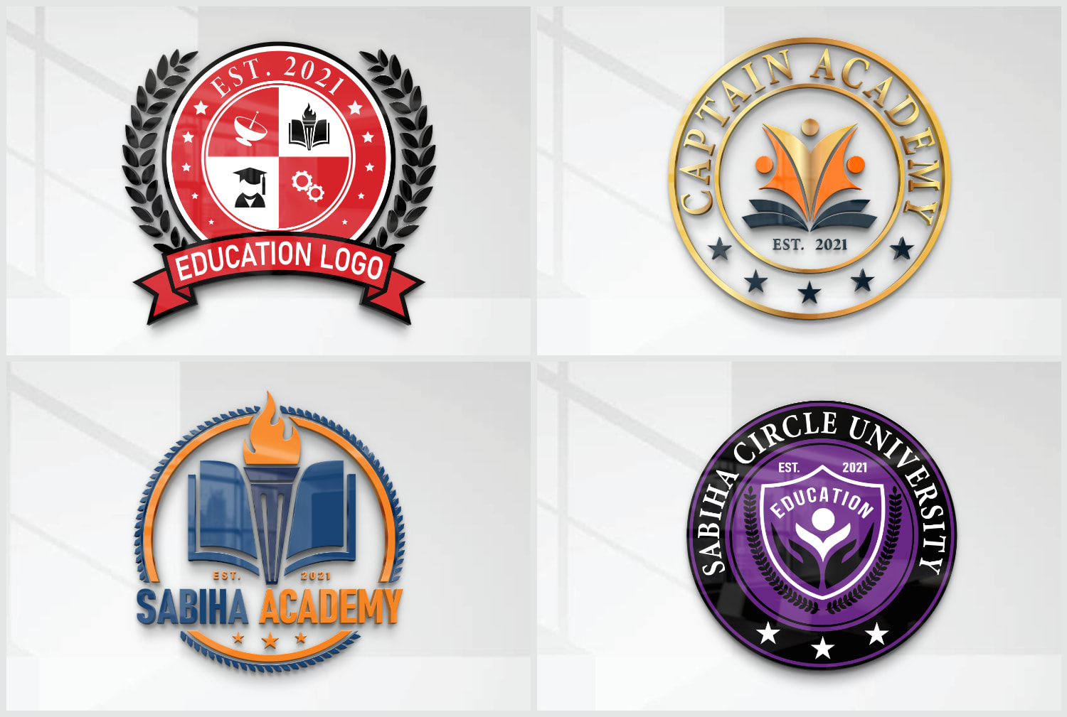 Designing A School Logo Education School Logo Design Stock Vector