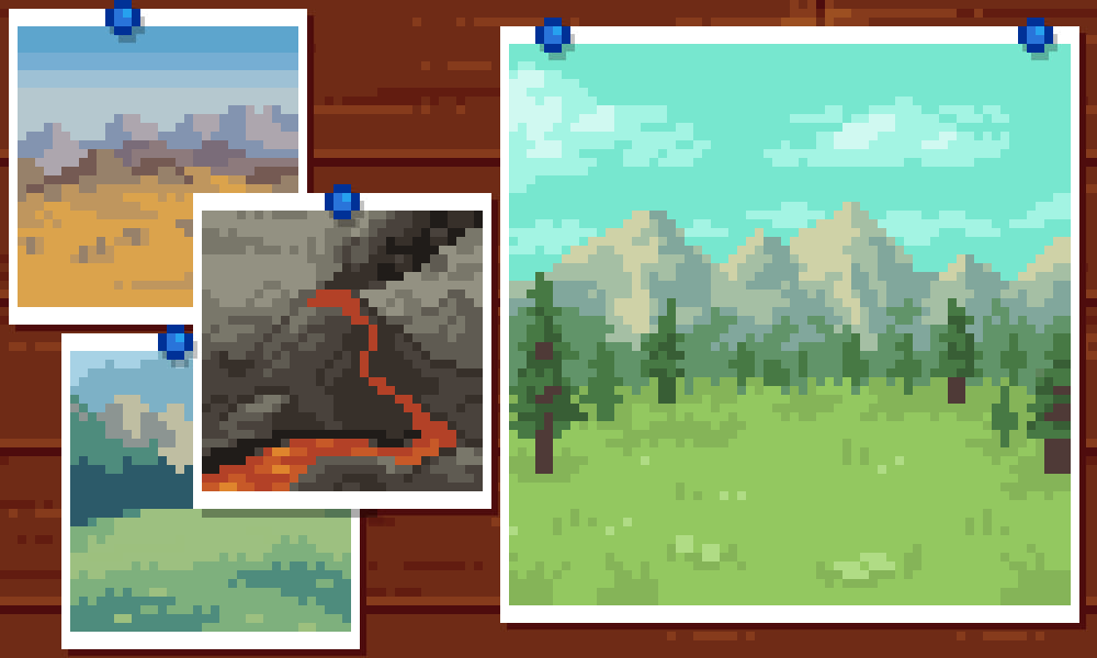 Small Pixel Scenery Backgrounds Pixel Art Background With Grass, Sky
