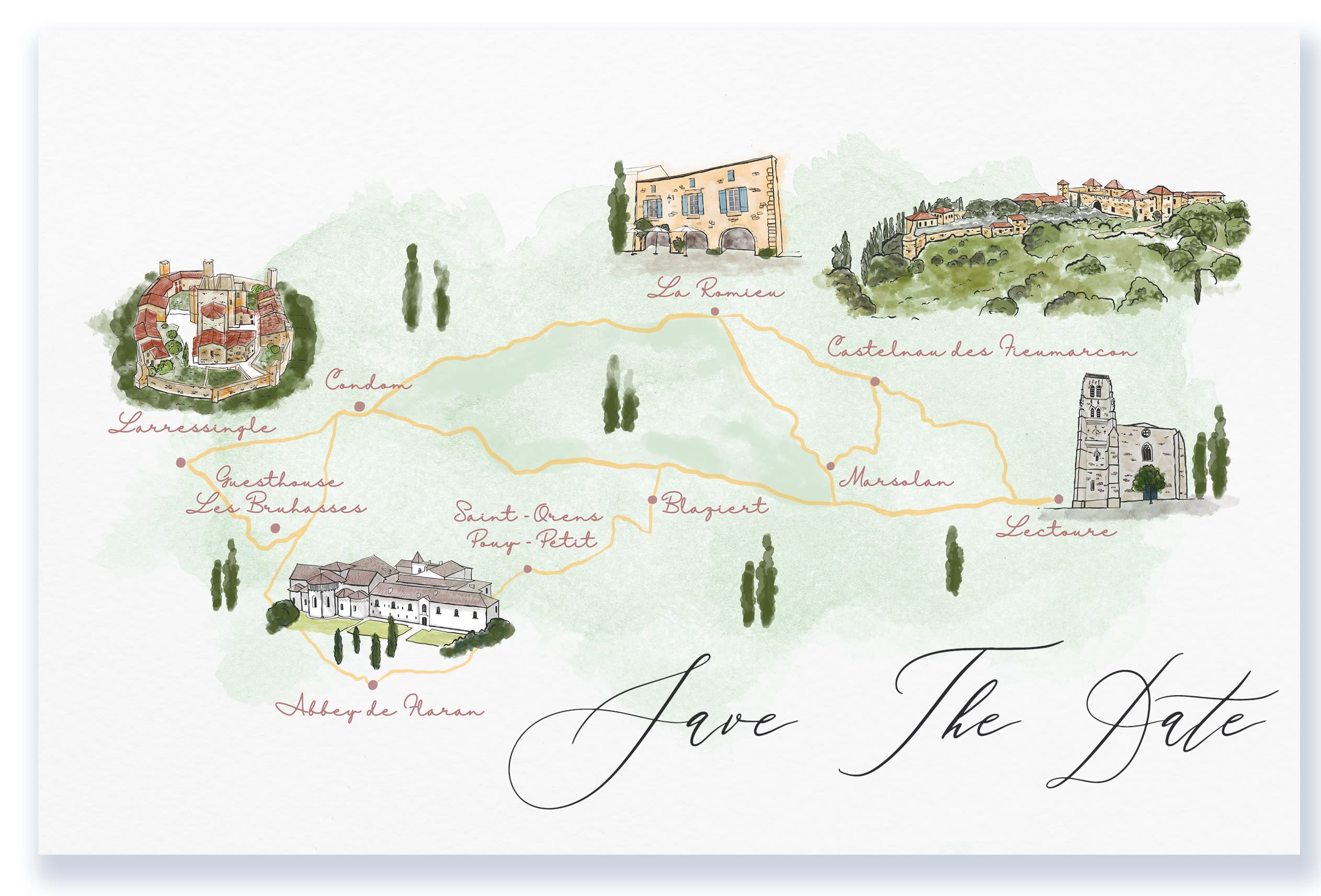 Wedding Invitation Map Map Wedding Invitation Illustrated Wedding