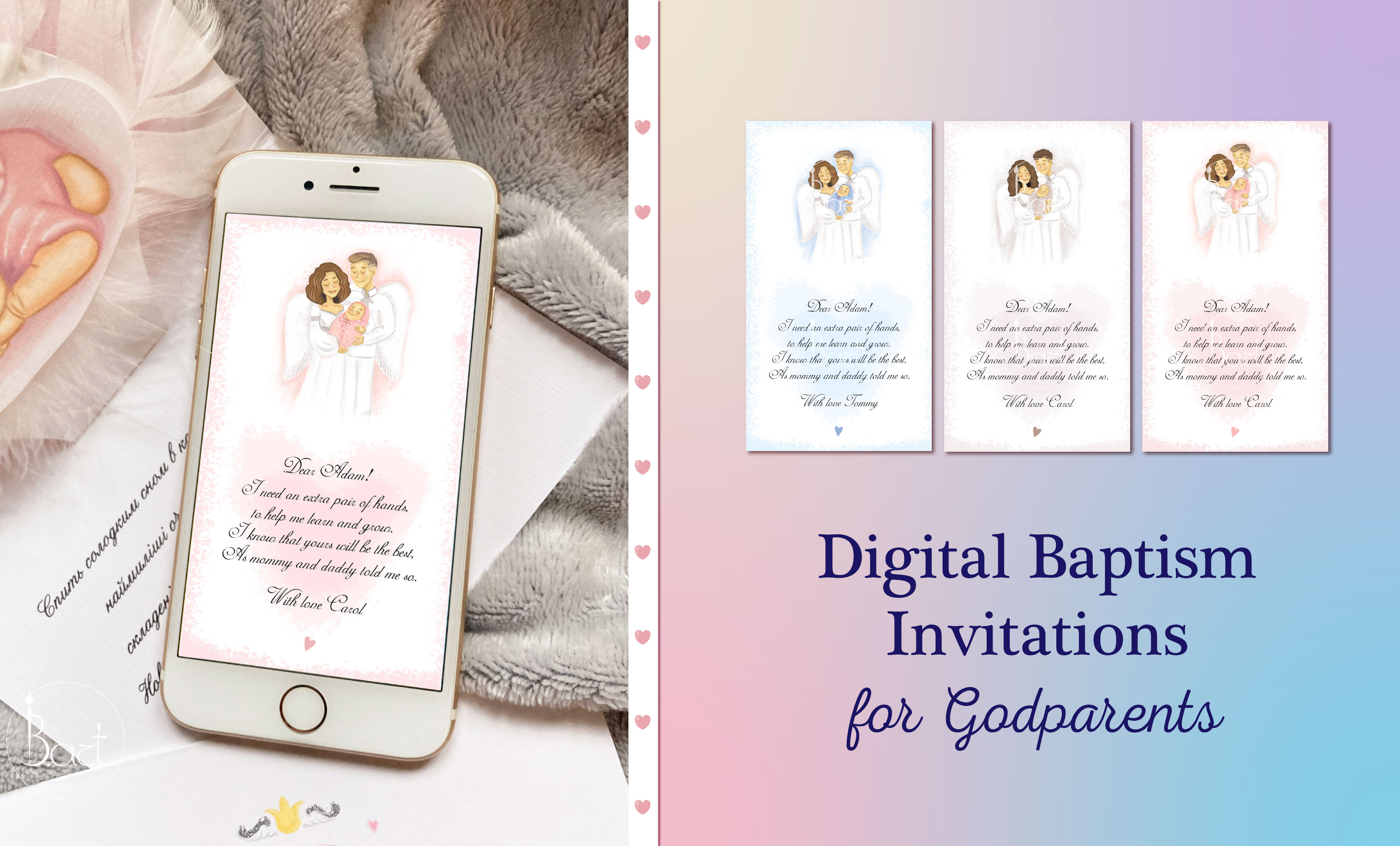Invitation With Godparents Minimalist Modern Will You Be My Godmother