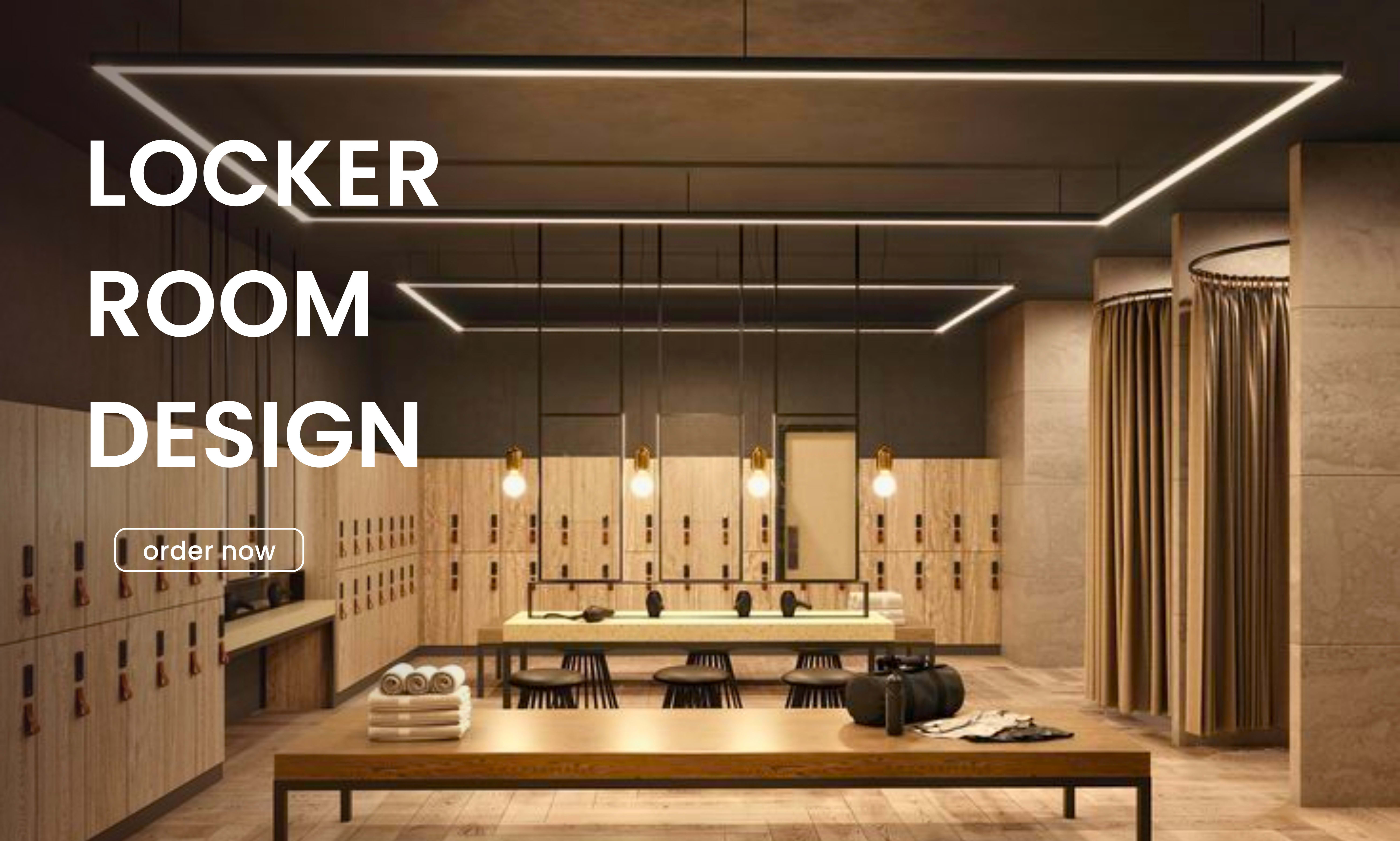 Luxury Locker Room Gym Floor Lockers & Cubicle Fit And Art