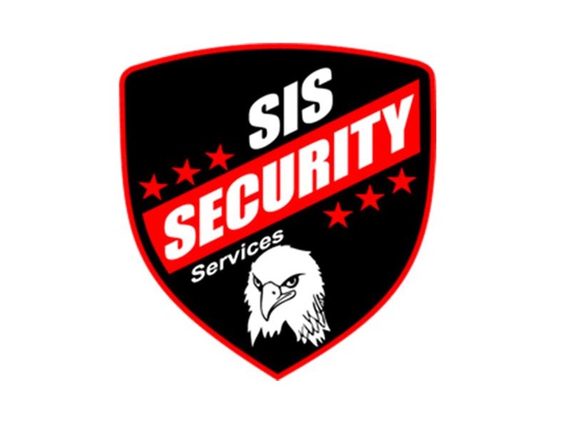 Sis Security Logo Black(Base Color) Security Guard Woven Label, For