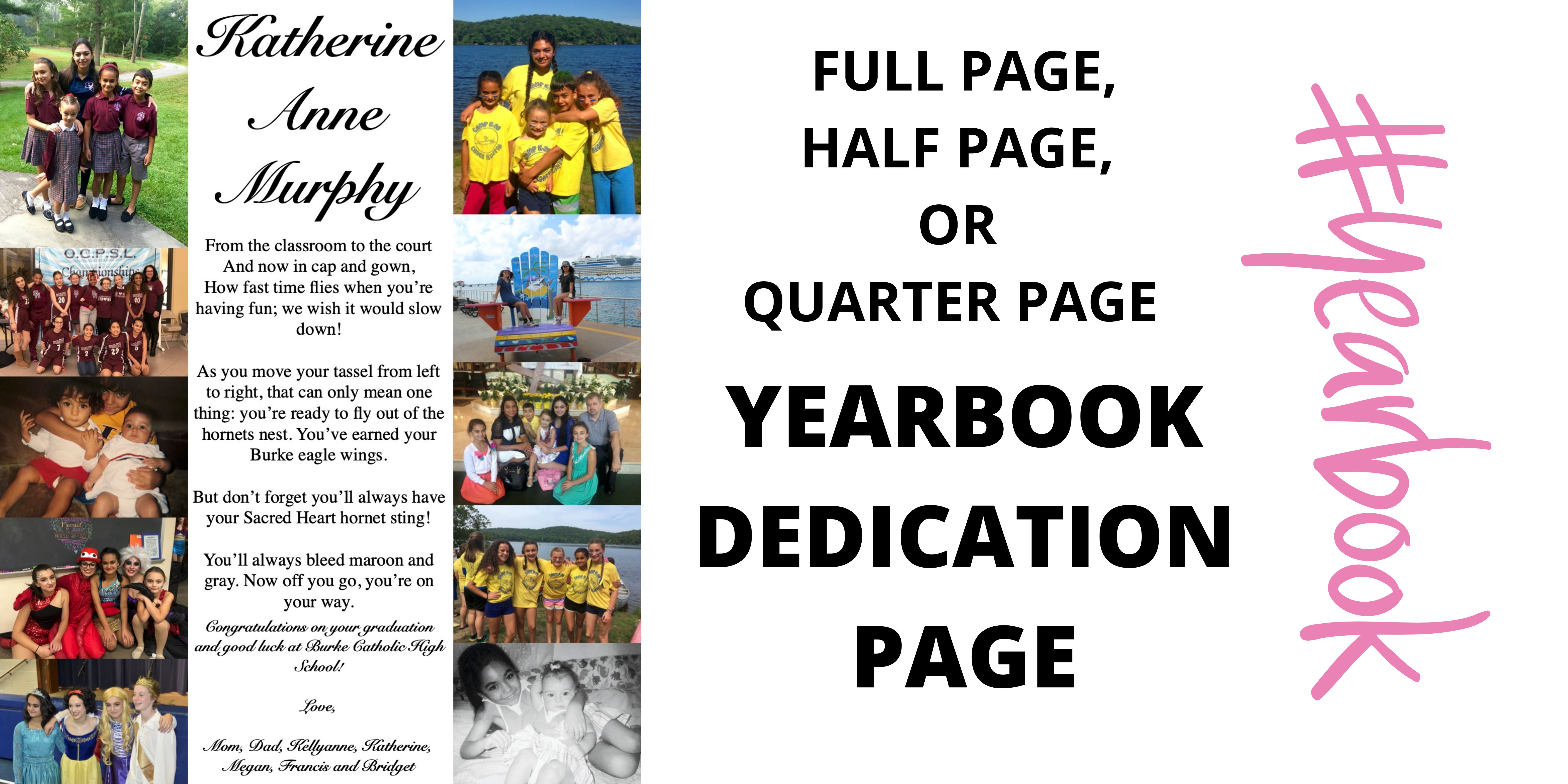 Graduation Yearbook Dedication