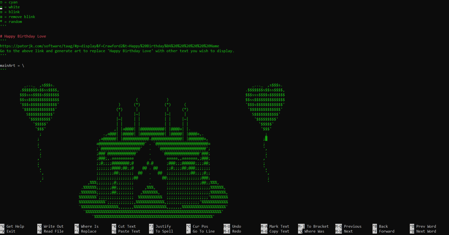 Ascii Art Copy Paste Happy Birthday at Kellie Jackson blog