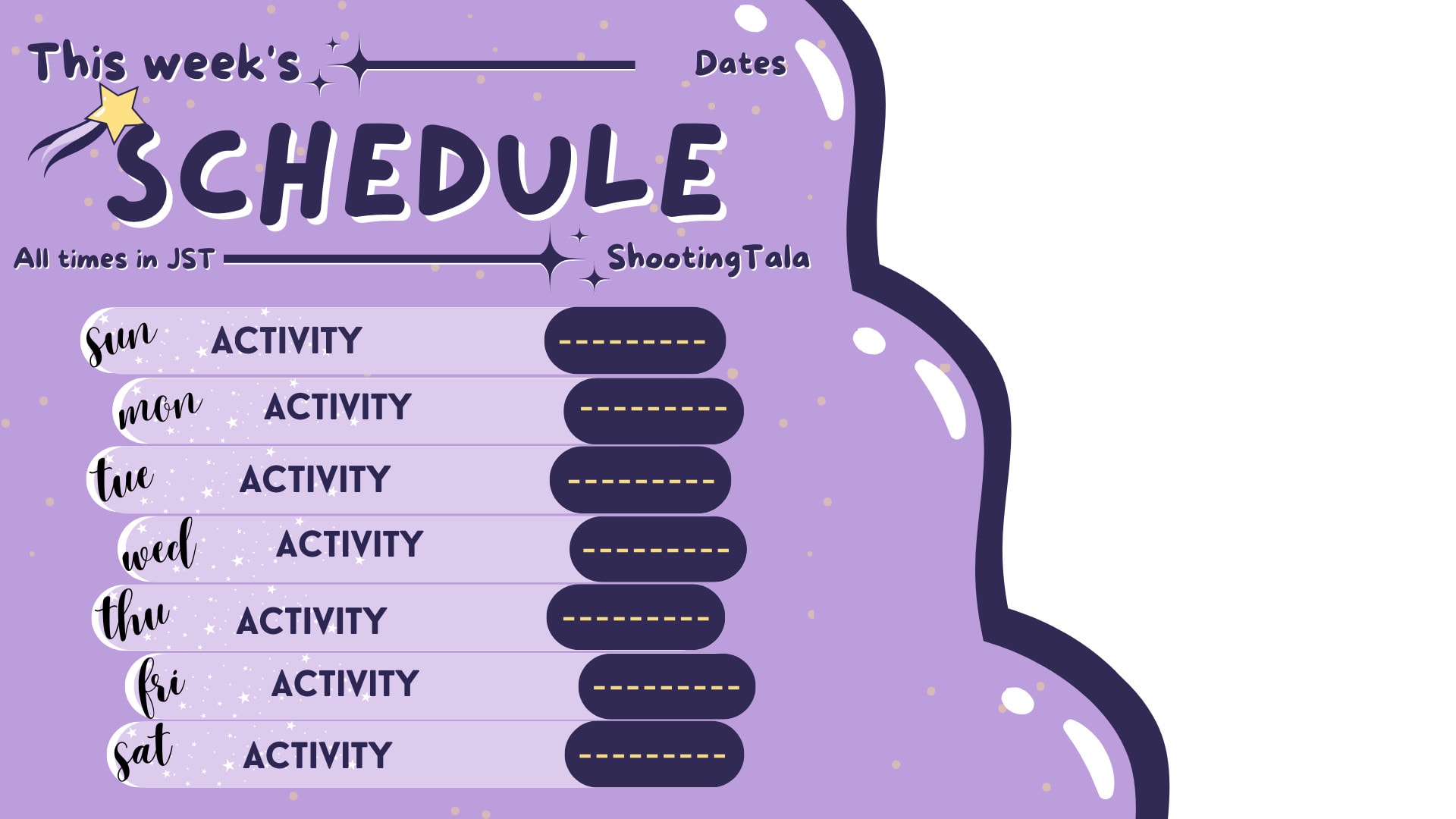 Twitch Stream Schedule Template Planning Template