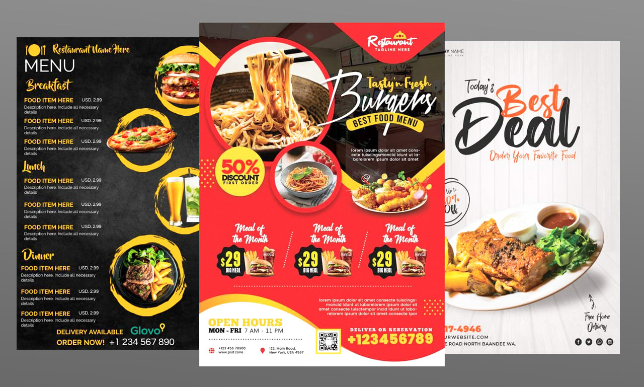 Best Restaurant Menu Design 50+ Best Restaurant Food Menu Template