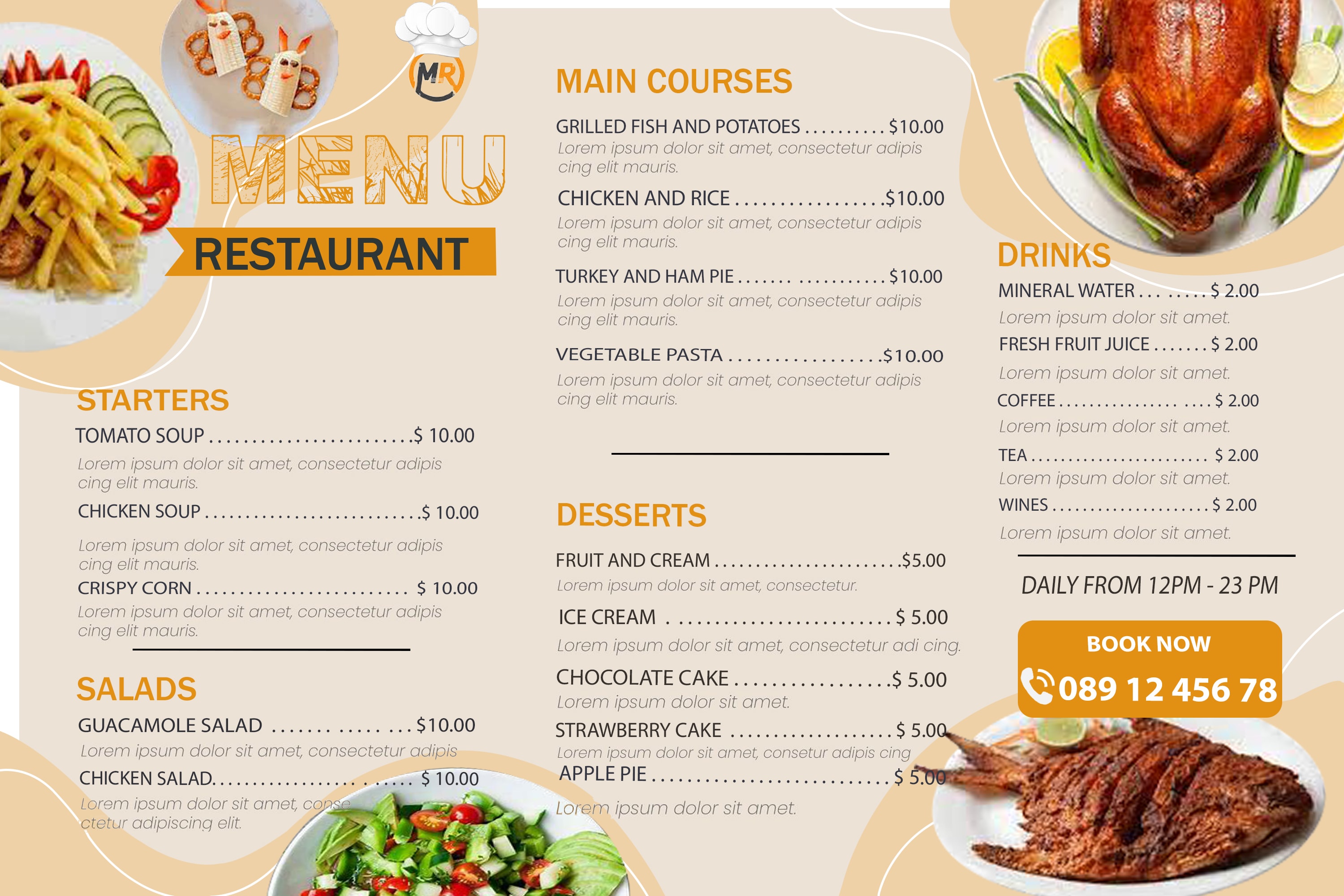 Simple Brown Menu Of Western Restaurant Menu Template, 41% OFF