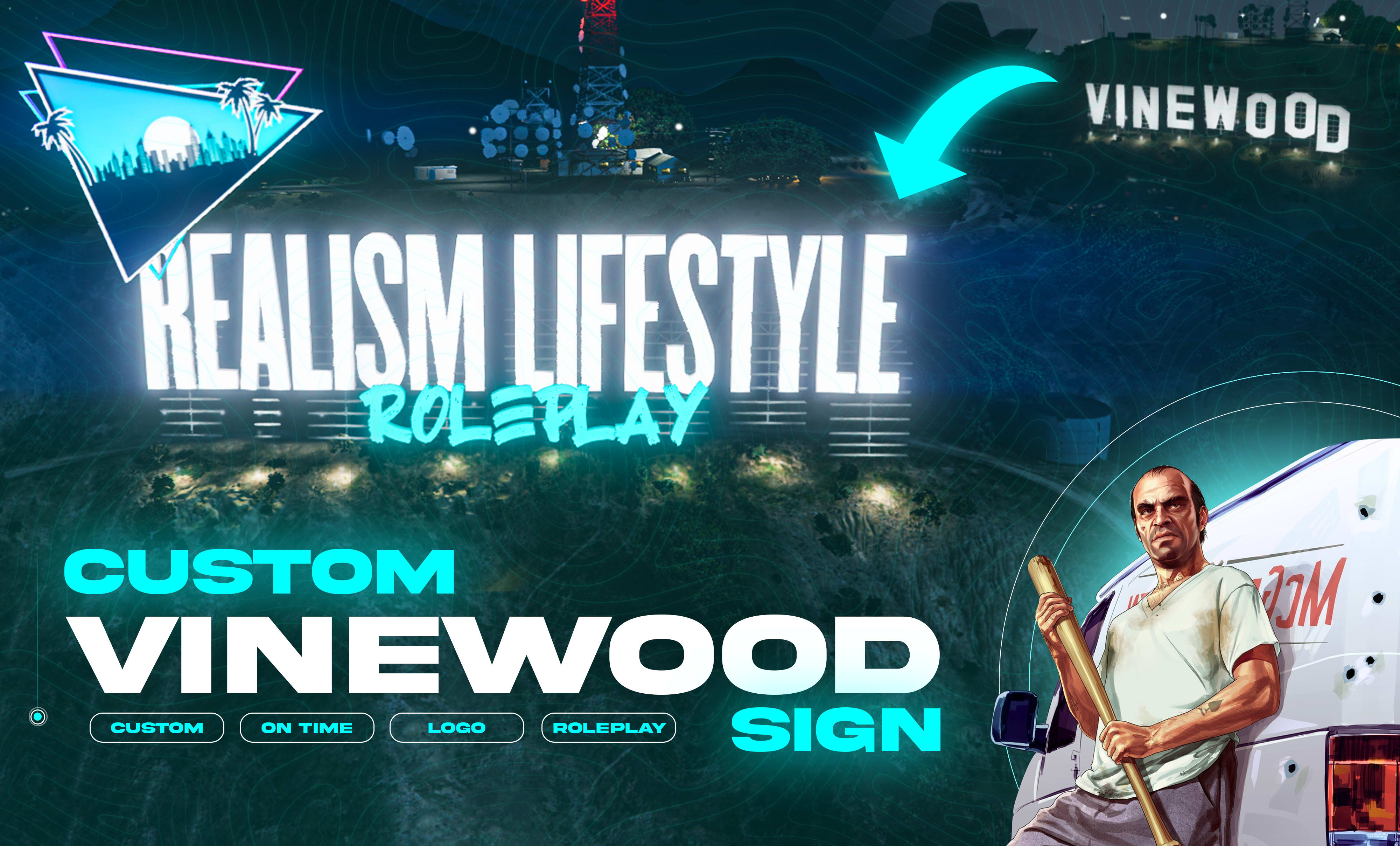Vinewood Sign Fivem Verwandeln Sie Das Vinewood Zeichen In Ihr 3d Logo