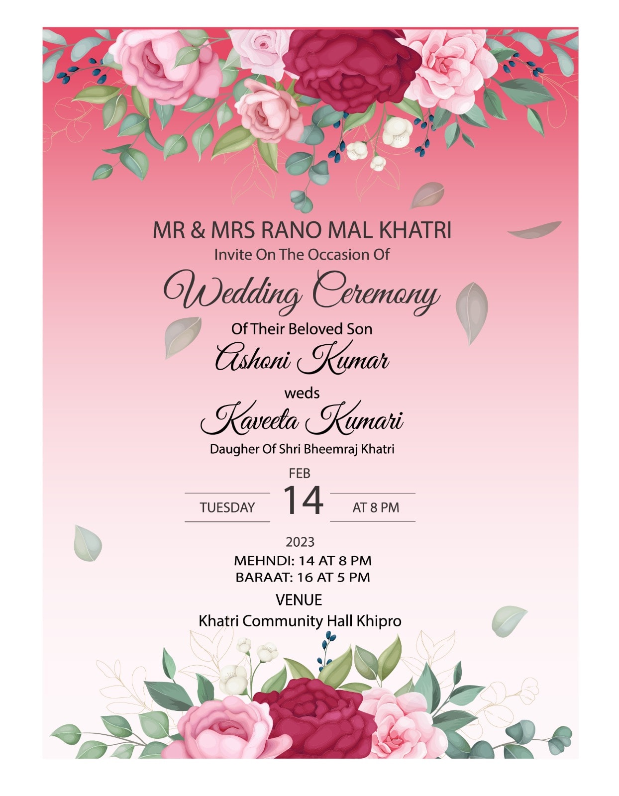 Contoh Invitation Wedding