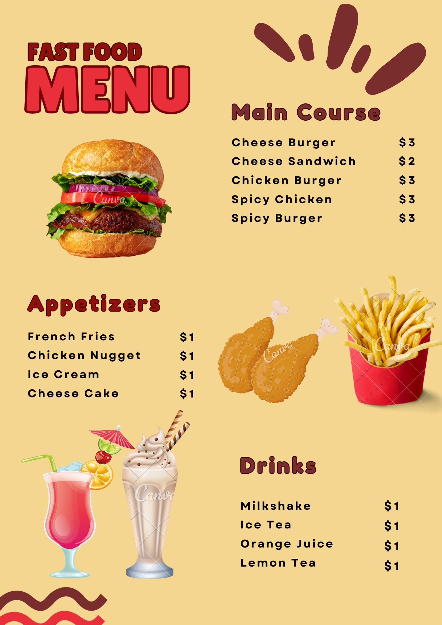 Restaurant manu store