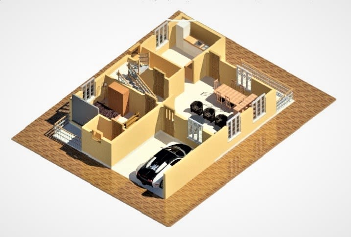 3d Revit Plan 3D Modell In REVIT 1OG Genehmigungsplan Grundriss