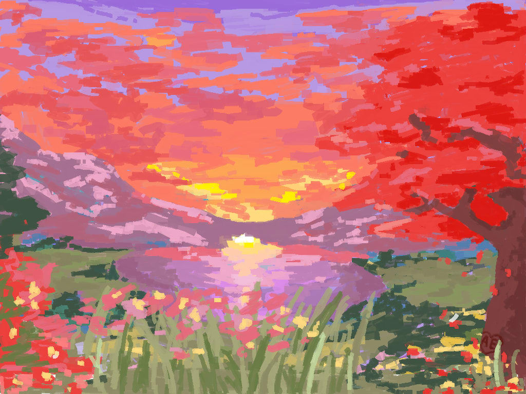 How To Draw Paint Landscapes In Microsoft Paint Sunset After Far To