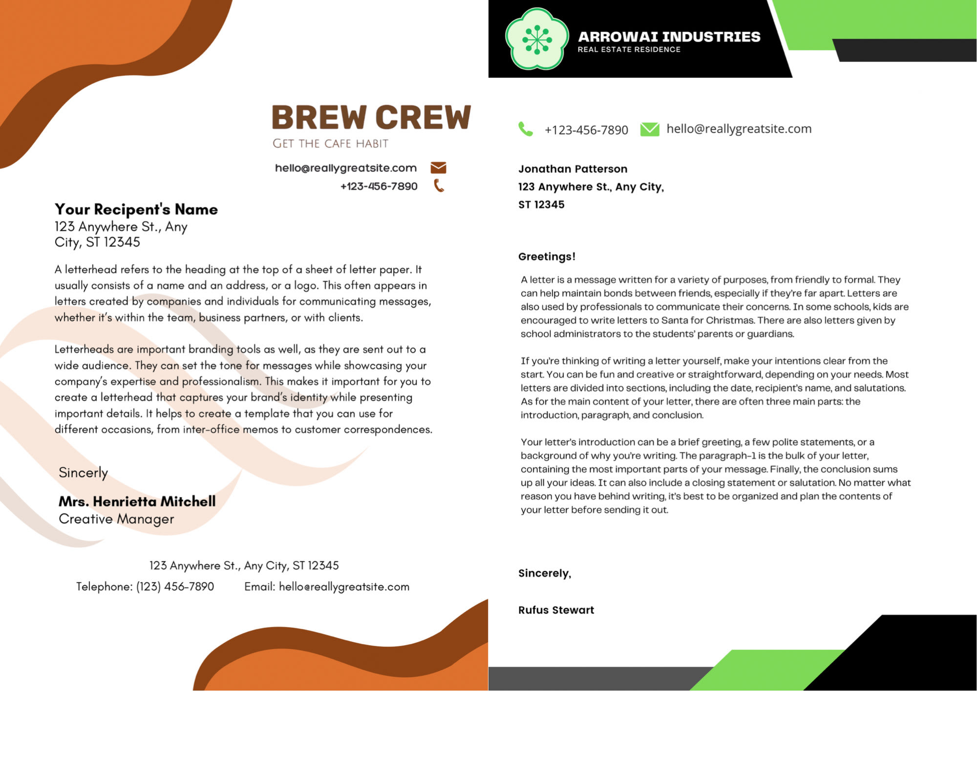 Family Letterhead Designs Modern Stationery Pack With Business Card