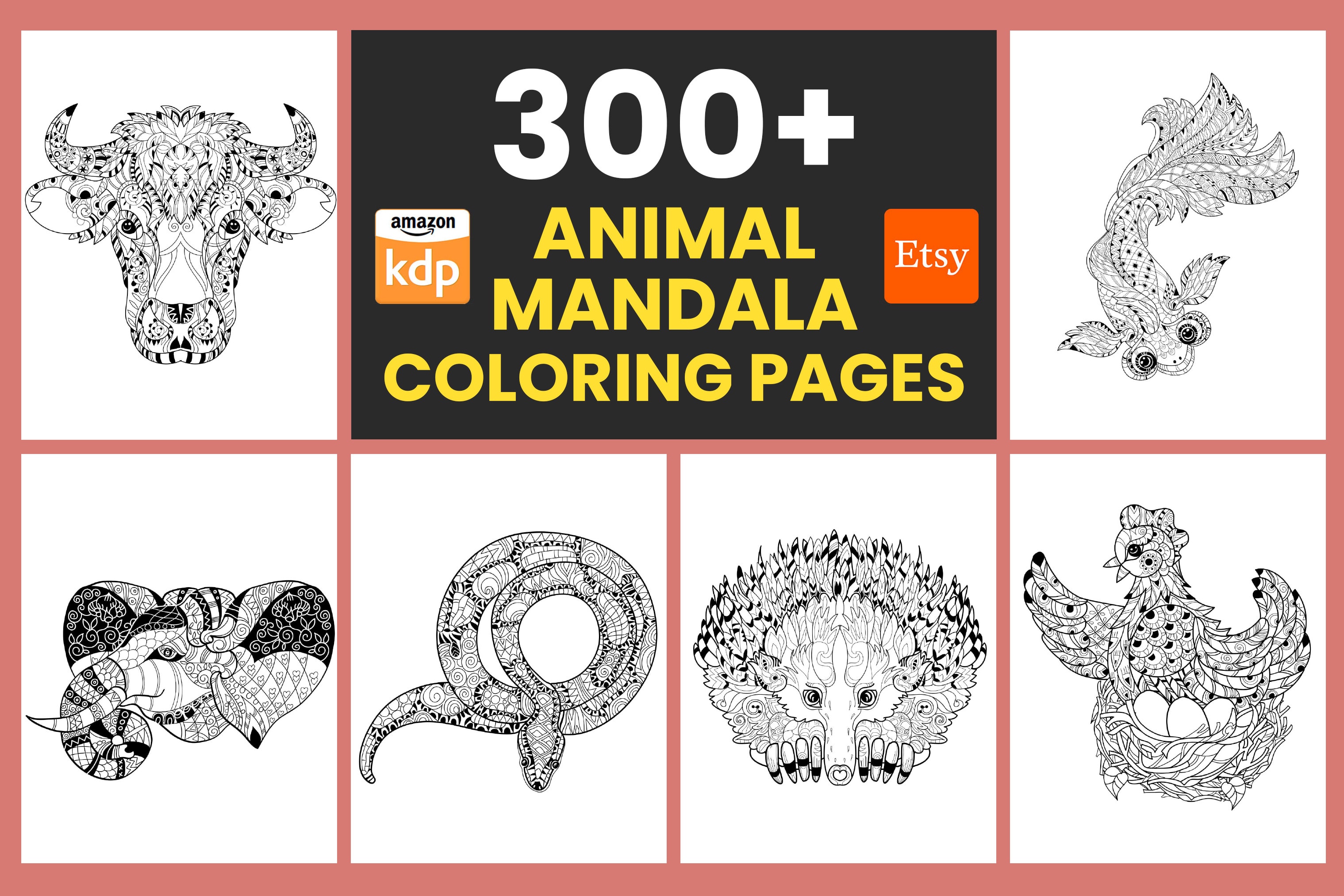 coloring book mandala animals