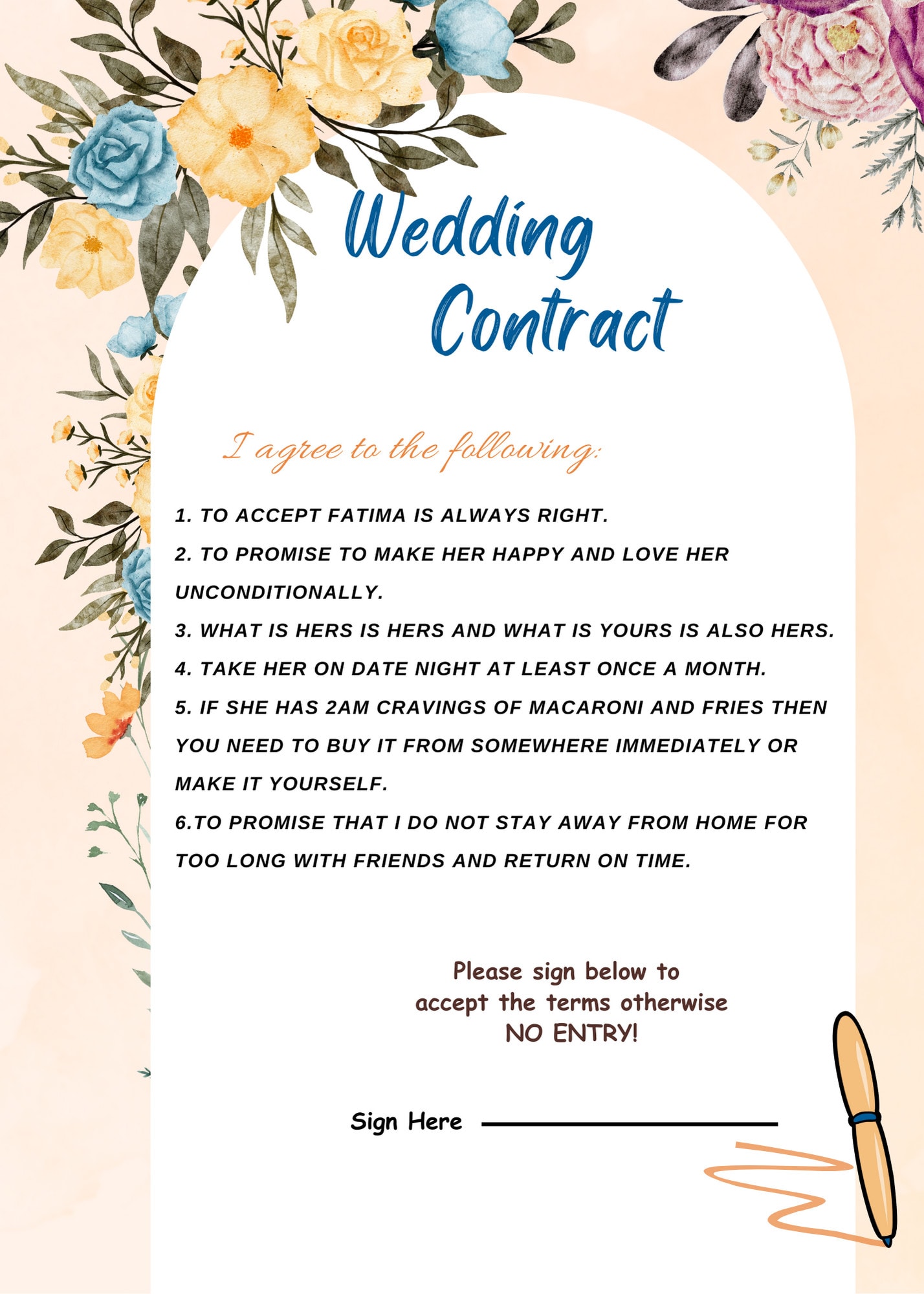 Wedding Flower Contract Template | Best Flower Site