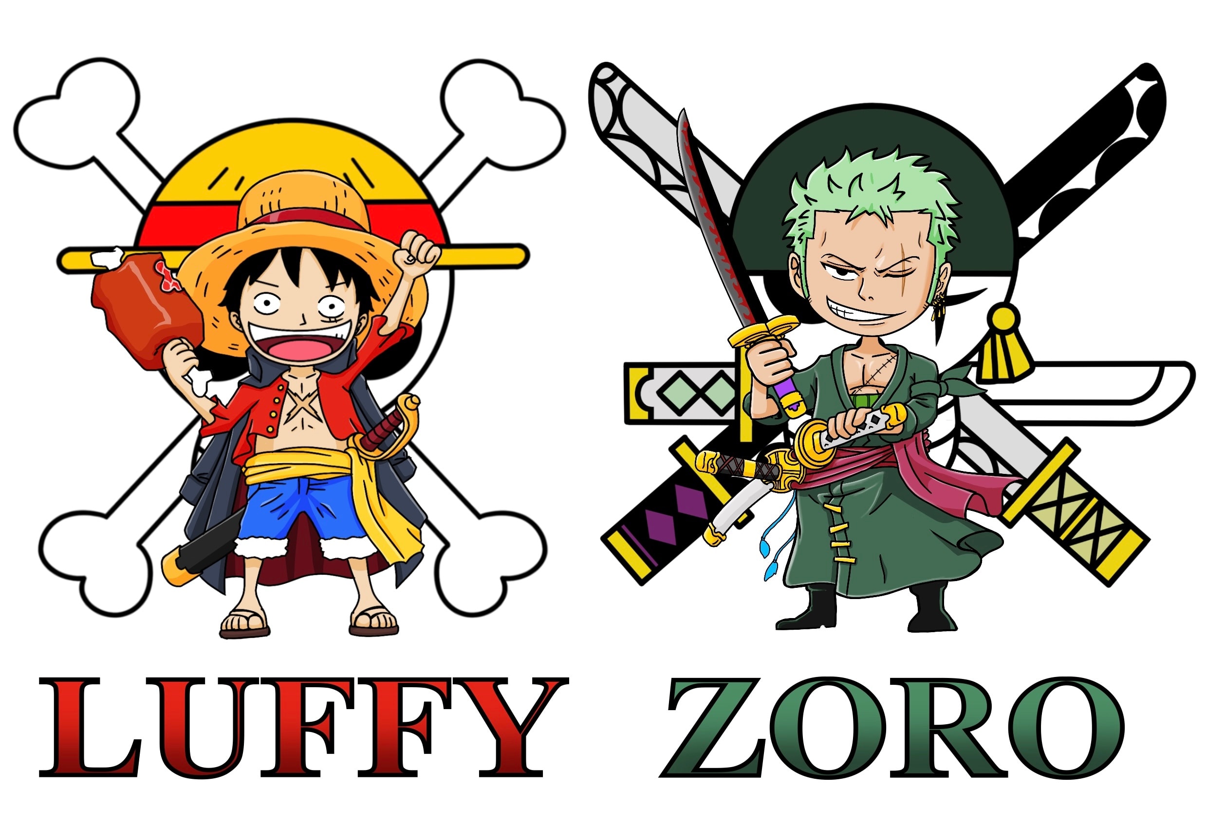 Luffy And Zoro Chibi