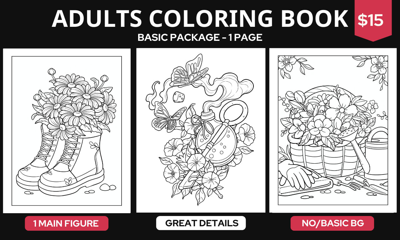basic coloring book for adults