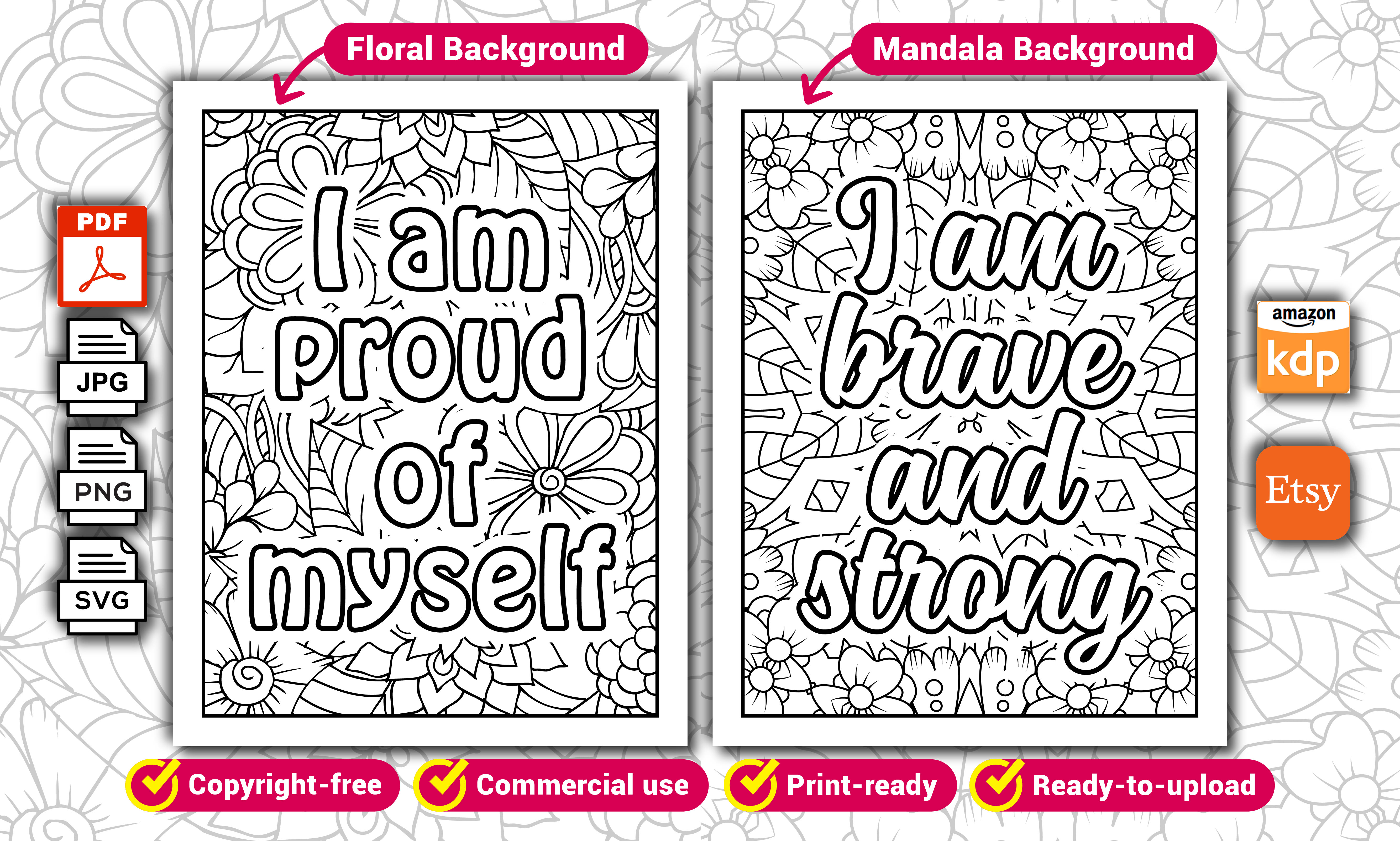 Free Positive Affirmation Coloring Pages: A Creative Path to Self-Love ...