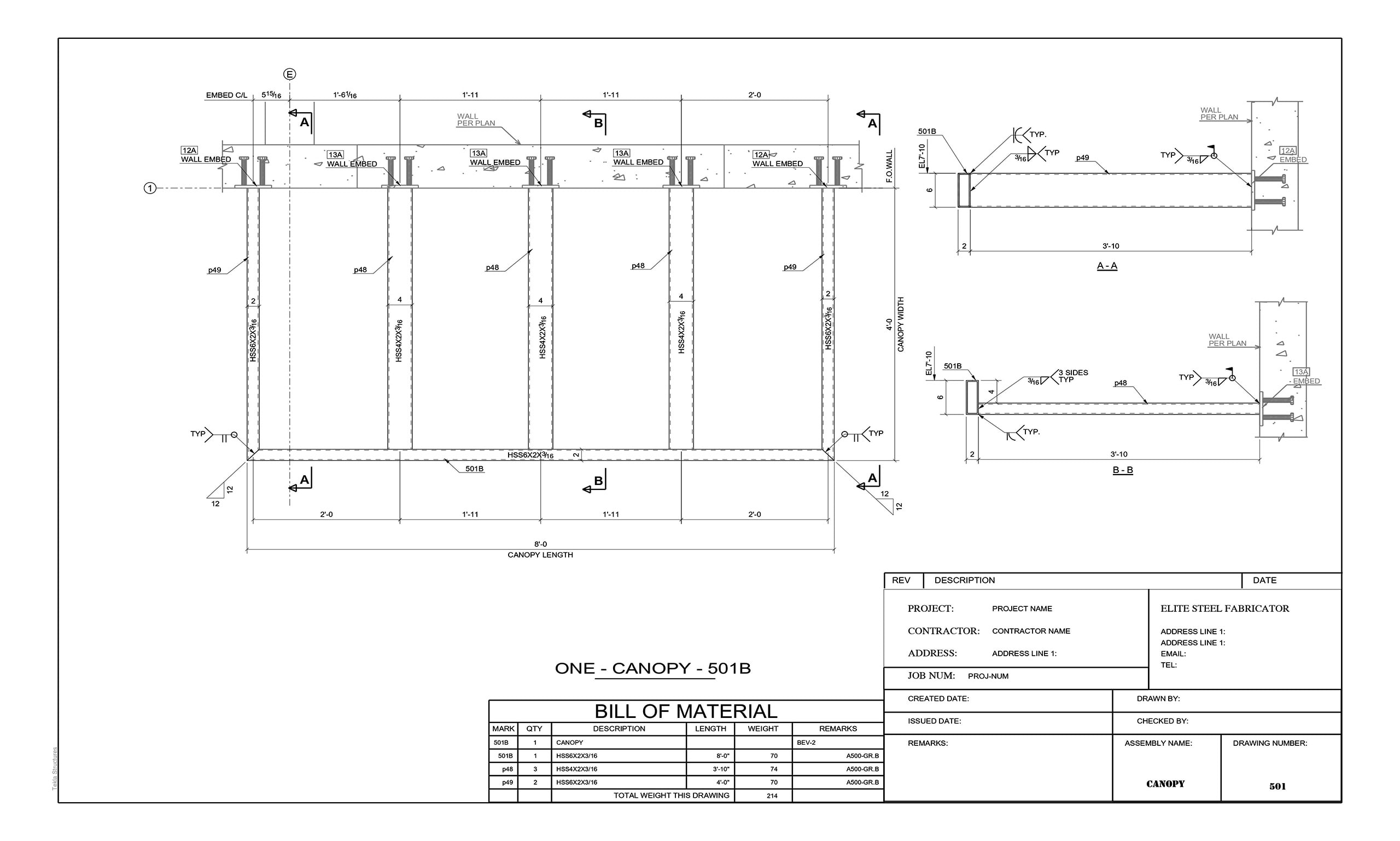 Structural Steel Shop Drawings Samples Steel Shop Drawings