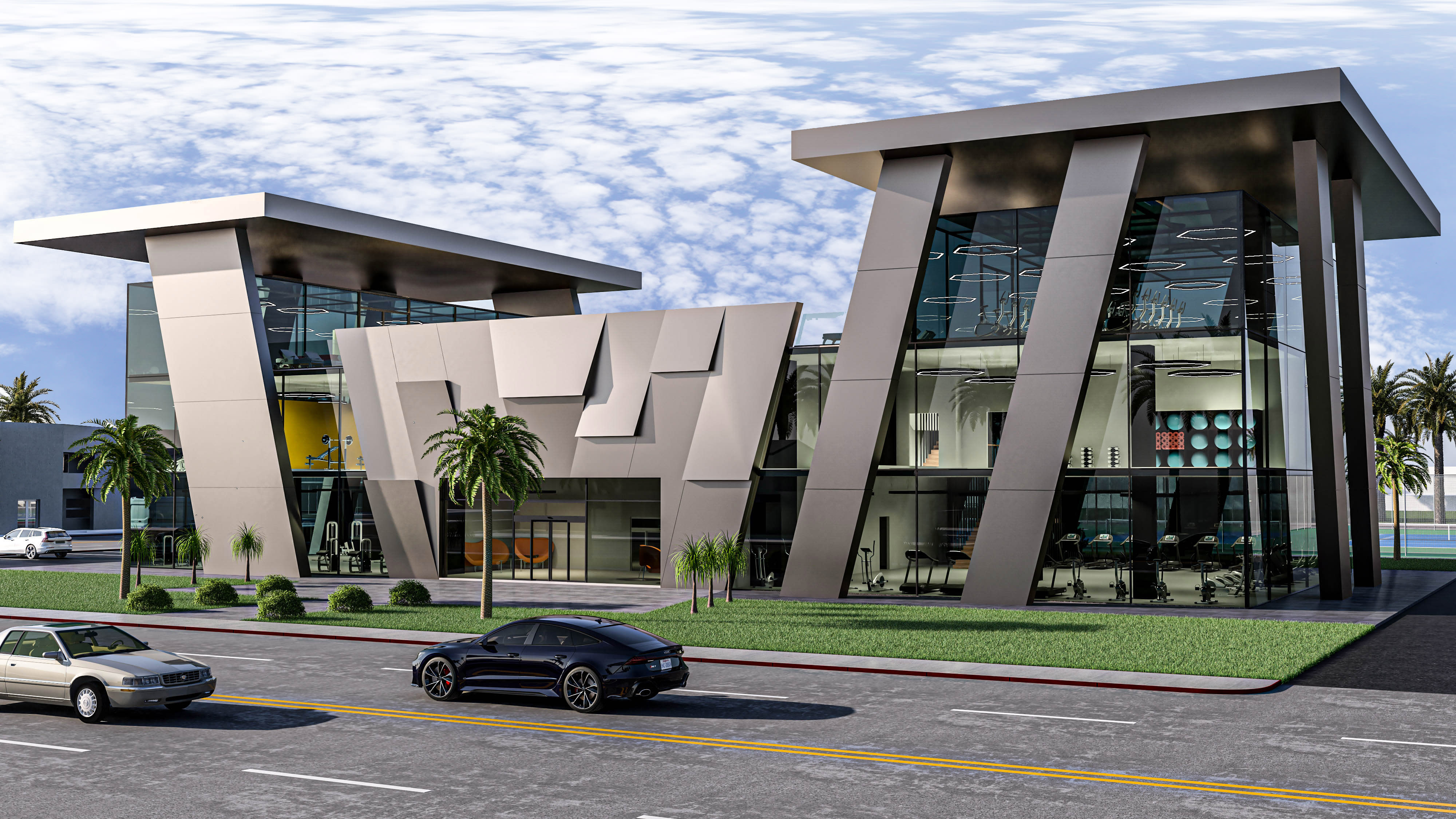 Architectural Designs Elevation Fitness Club House With Gym Design By