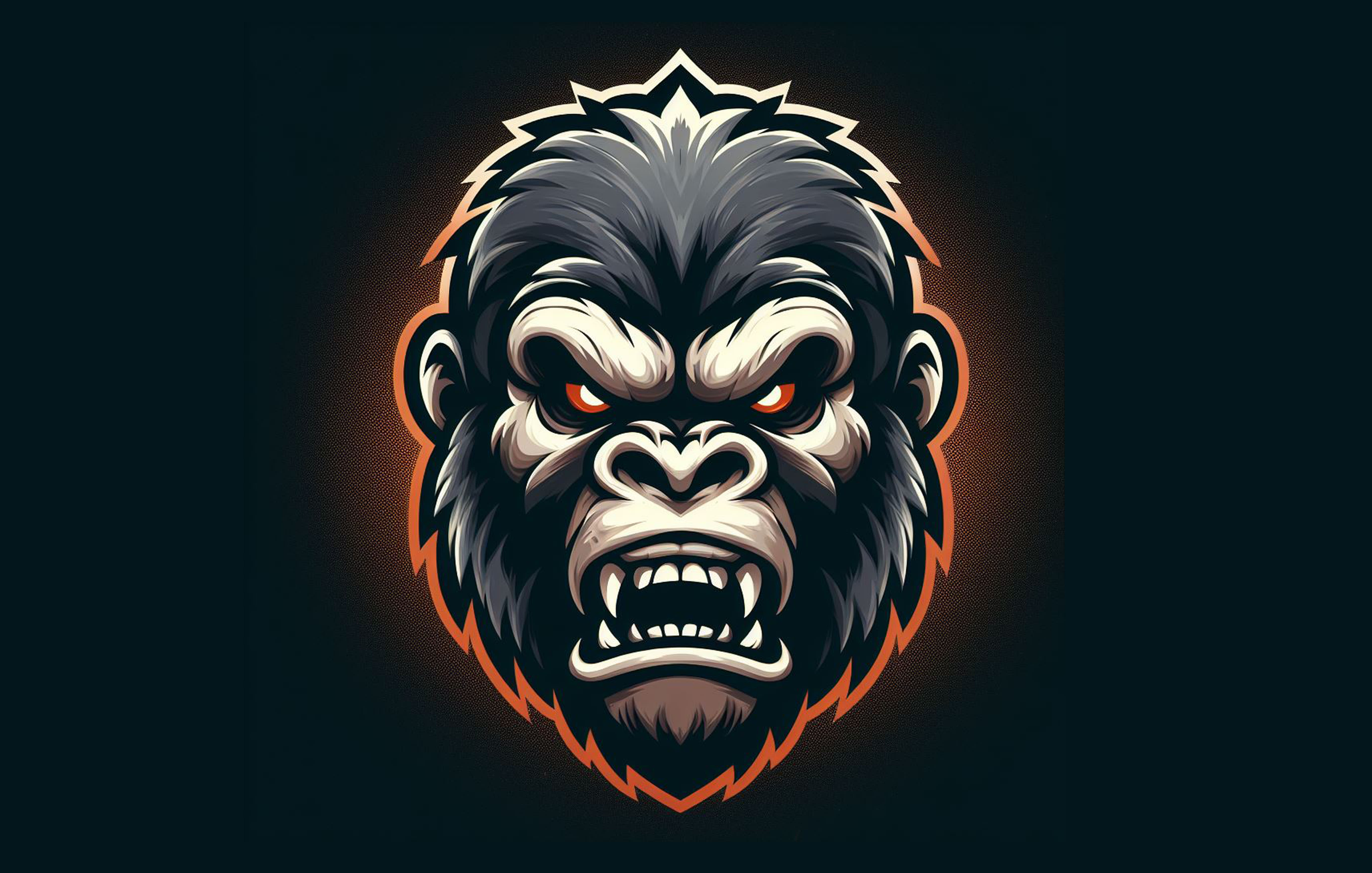 Logo De Gorille En Colère Logo En Forme De Tête De Gorille En