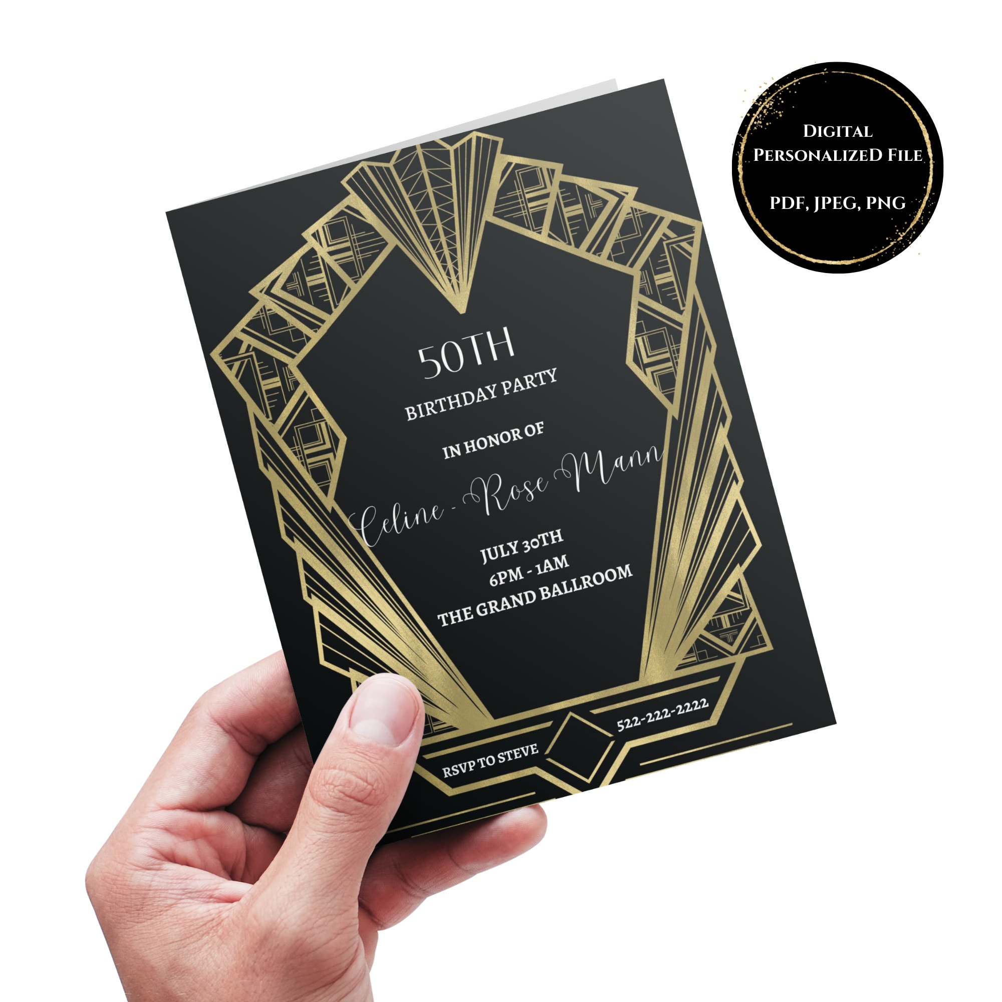 The Great Gatsby Invitations Designs Foil Stamp Letterpress Invitation