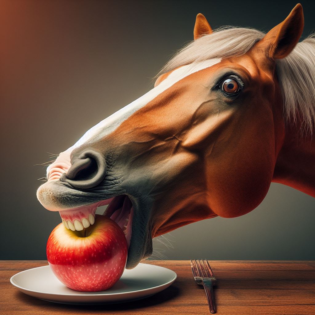Horse Eating Apple Clipart