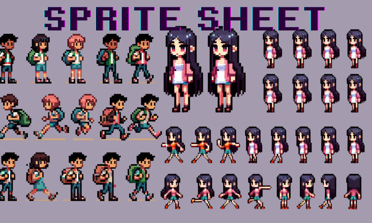 Design 2d Sprite Sheet Fnf Sprite Rpg Maker Rpg Sprite 2d Pixel Art