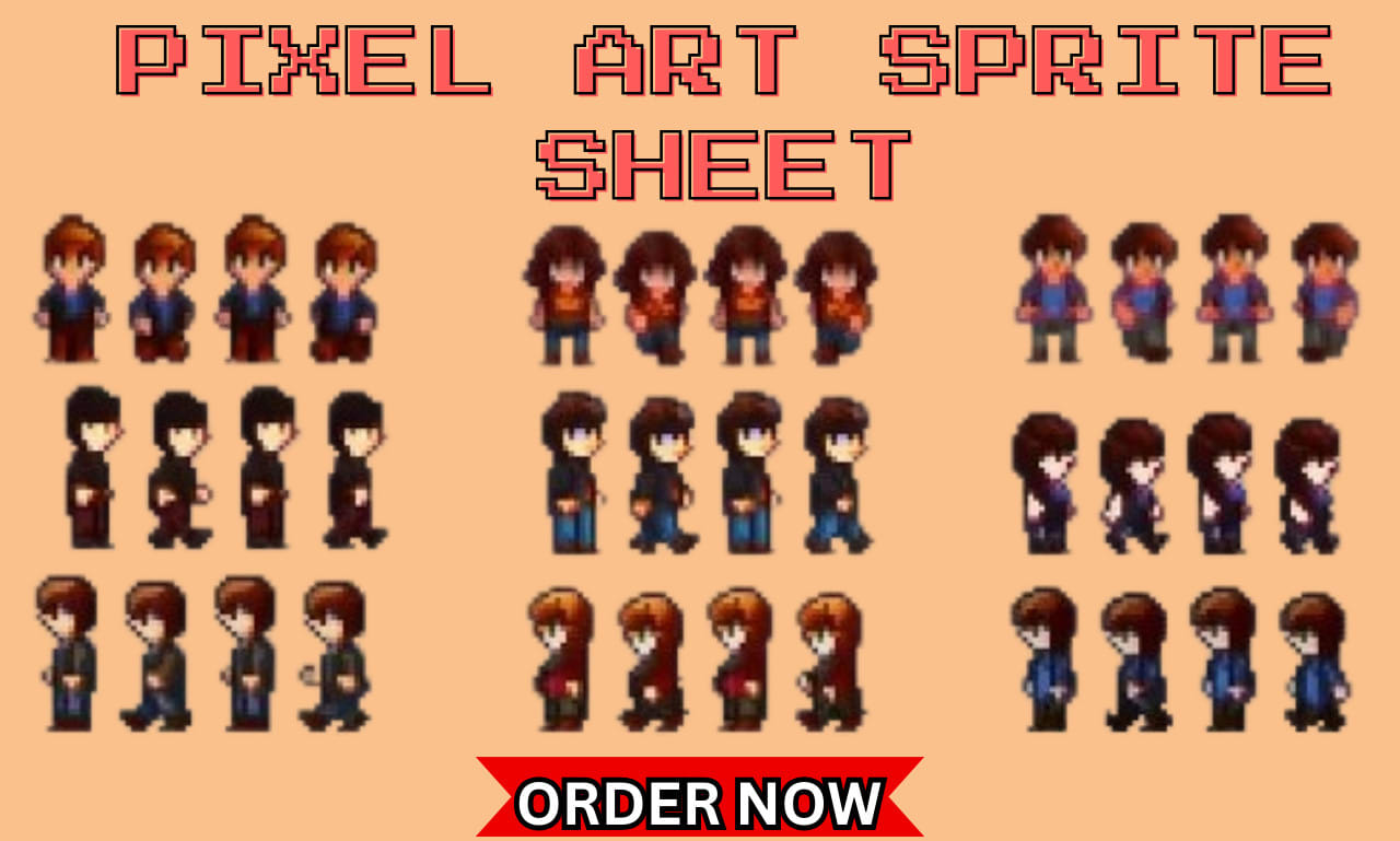 Design 2d Sprite Sheet Fnf Sprite Rpg Maker Rpg Sprite 2d Pixel Art