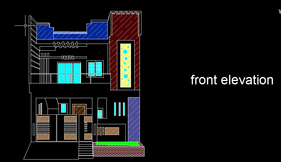 2d House Plans Front Elevation