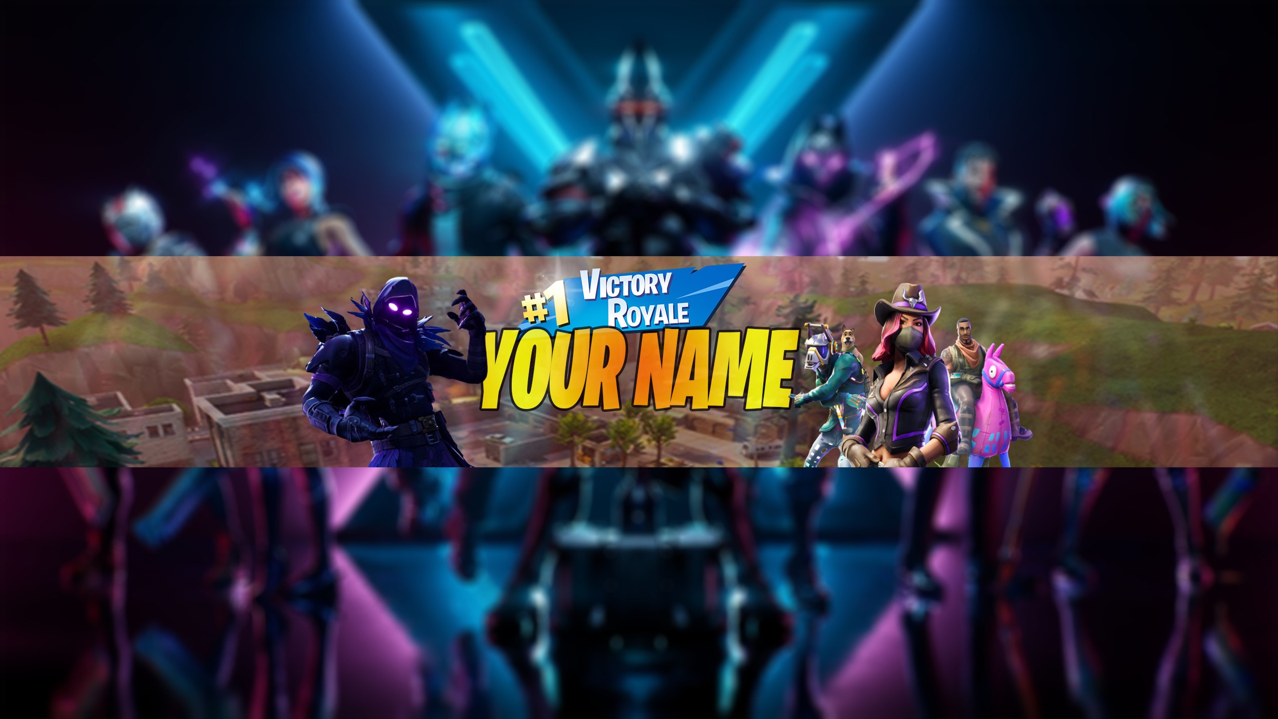 Fortnite Youtube Channel Art 2048x1152 Red VS Blue REVENGE!