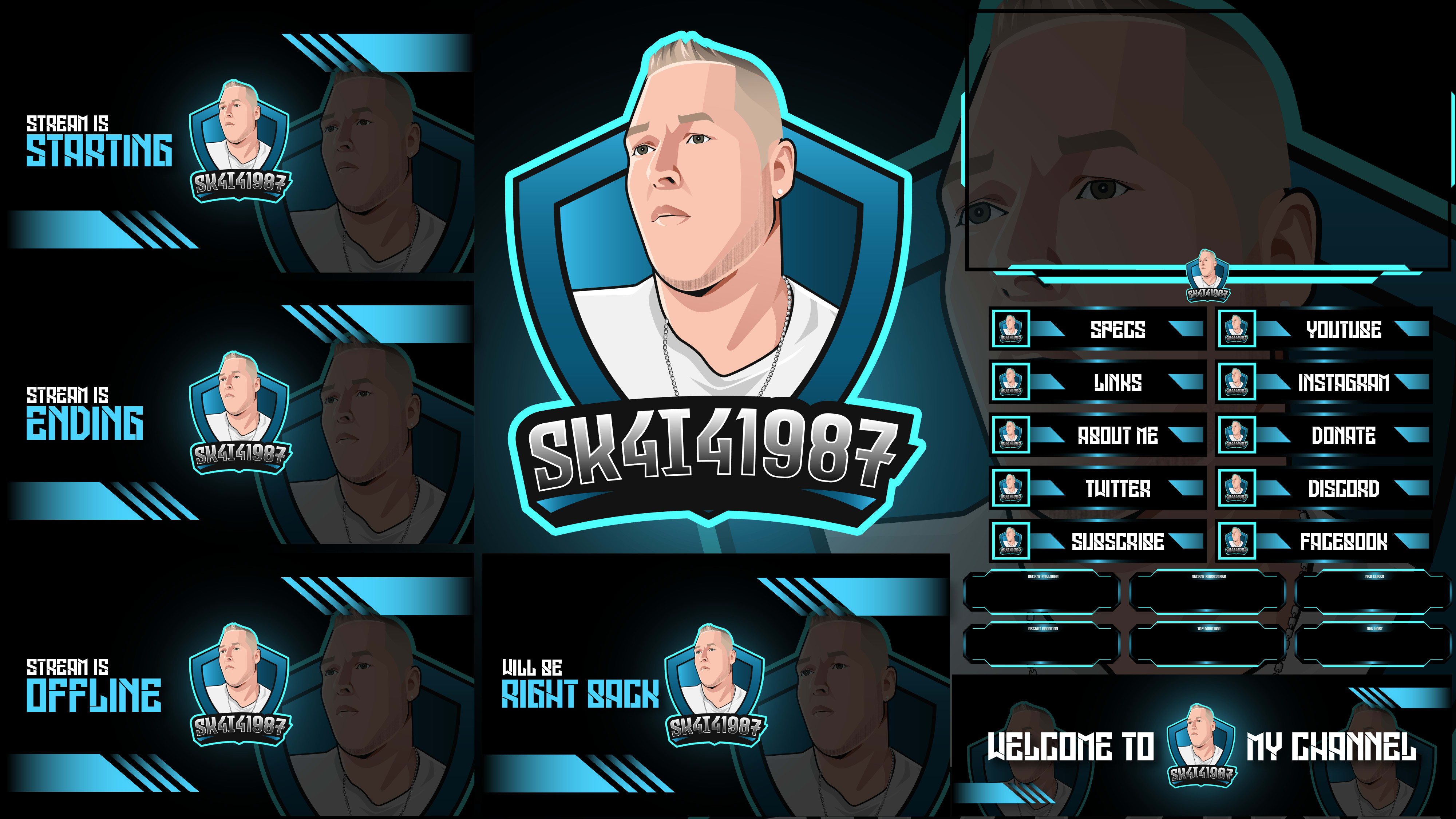 Stream Package Twitch Overlays Panels Screen Alerts Banners, 51% OFF