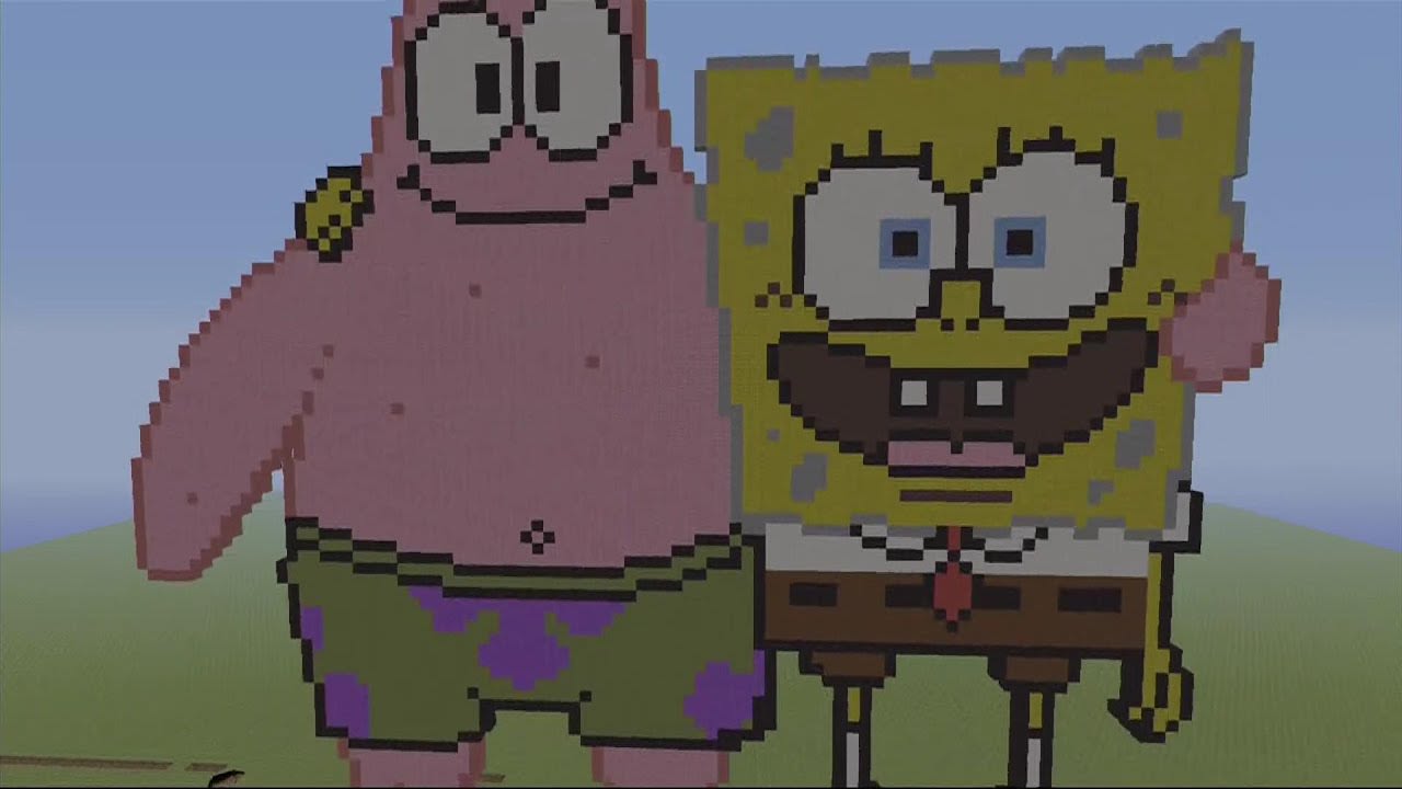 Patrick Star From Spongebob Minecraft Pixel Art Pixel Art Templates