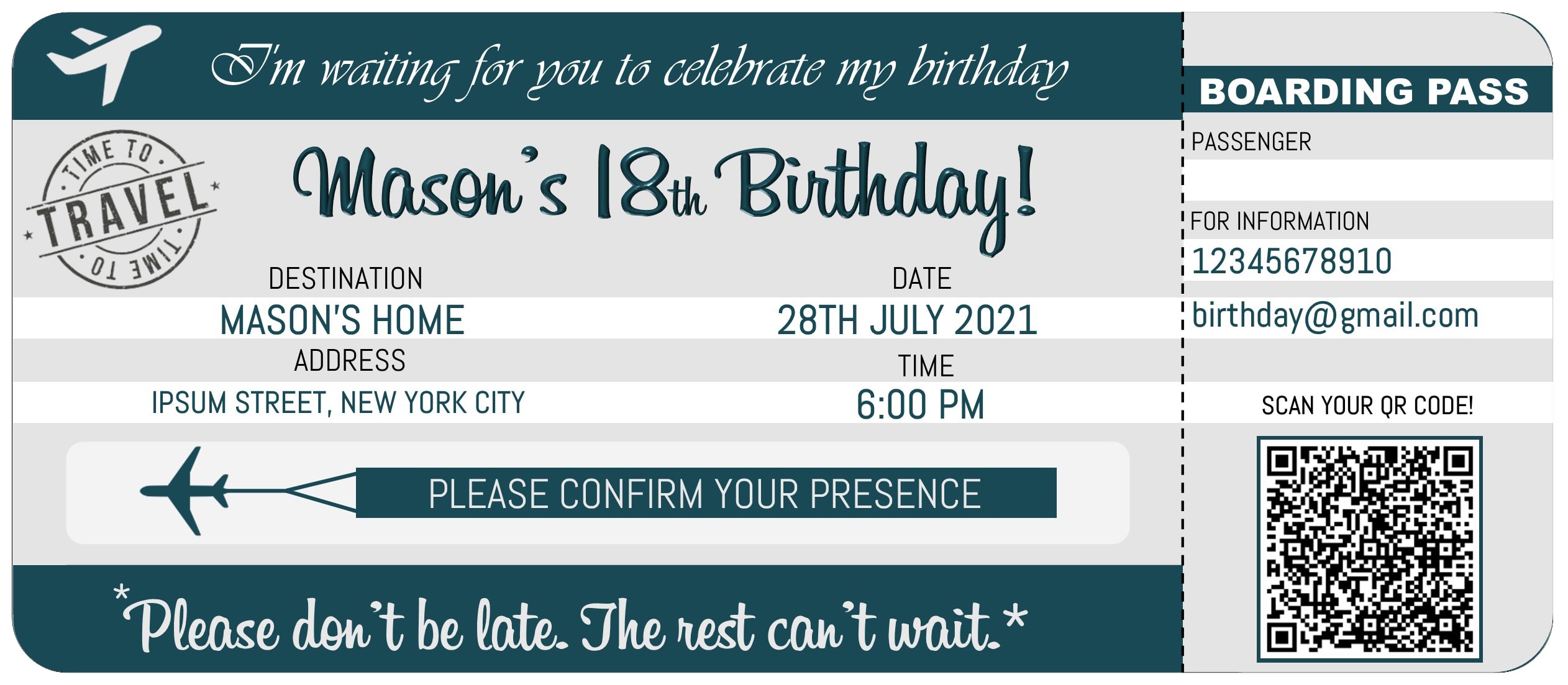 Boarding Pass Party Invitations Rose Gold Boarding Pass Invitation