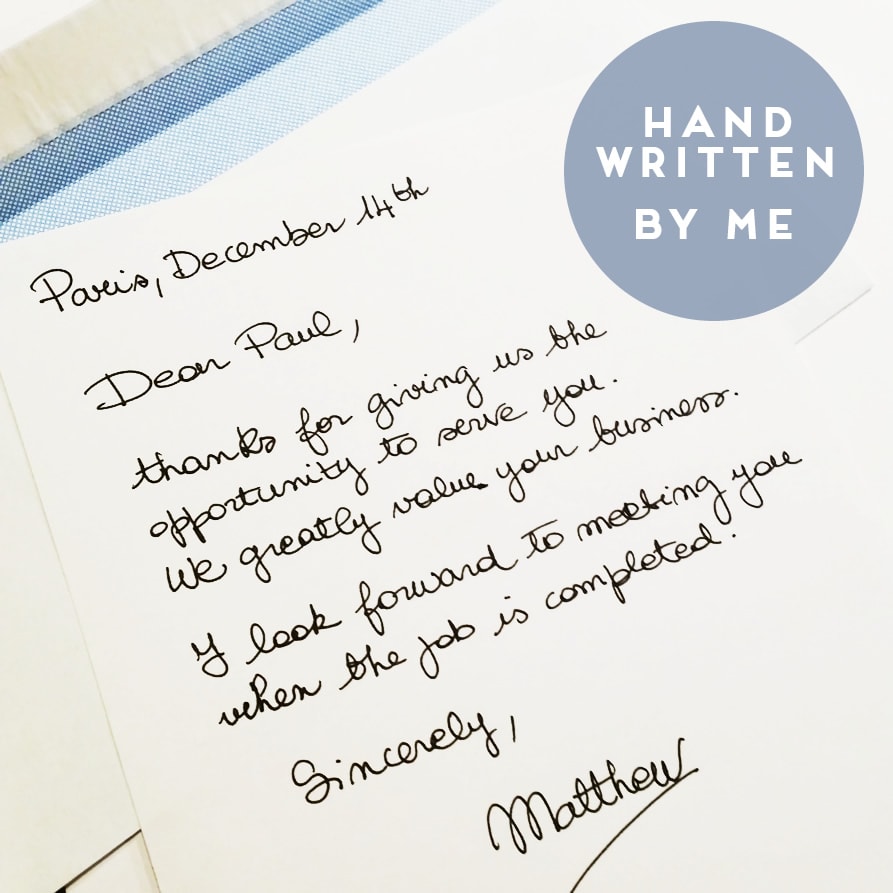 Handwritten Business Letter