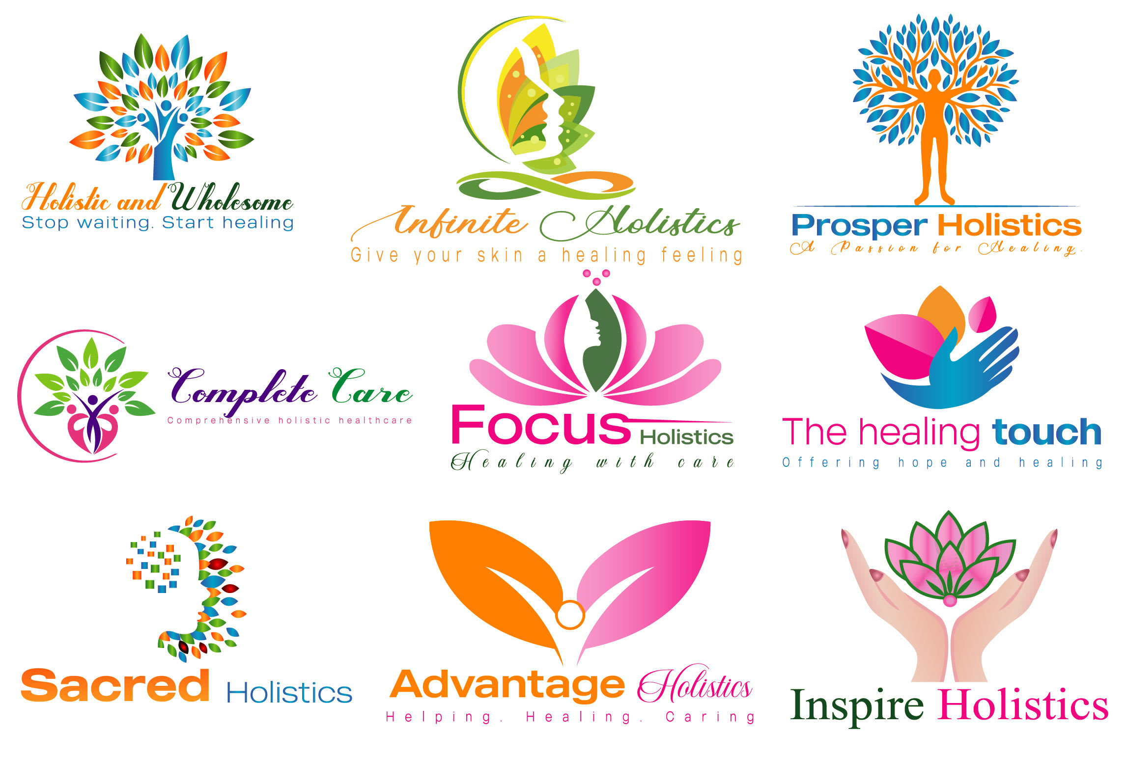 Holistic Healing Logos Massage Stones Logo