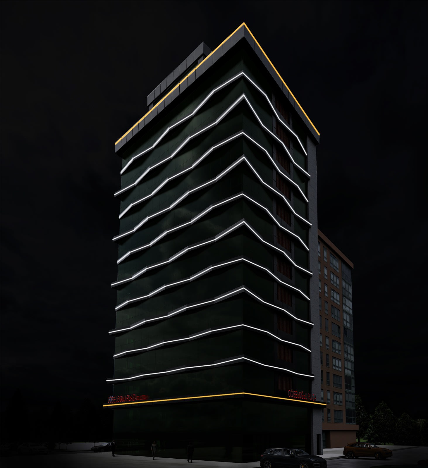 Residential Building Facade Lighting