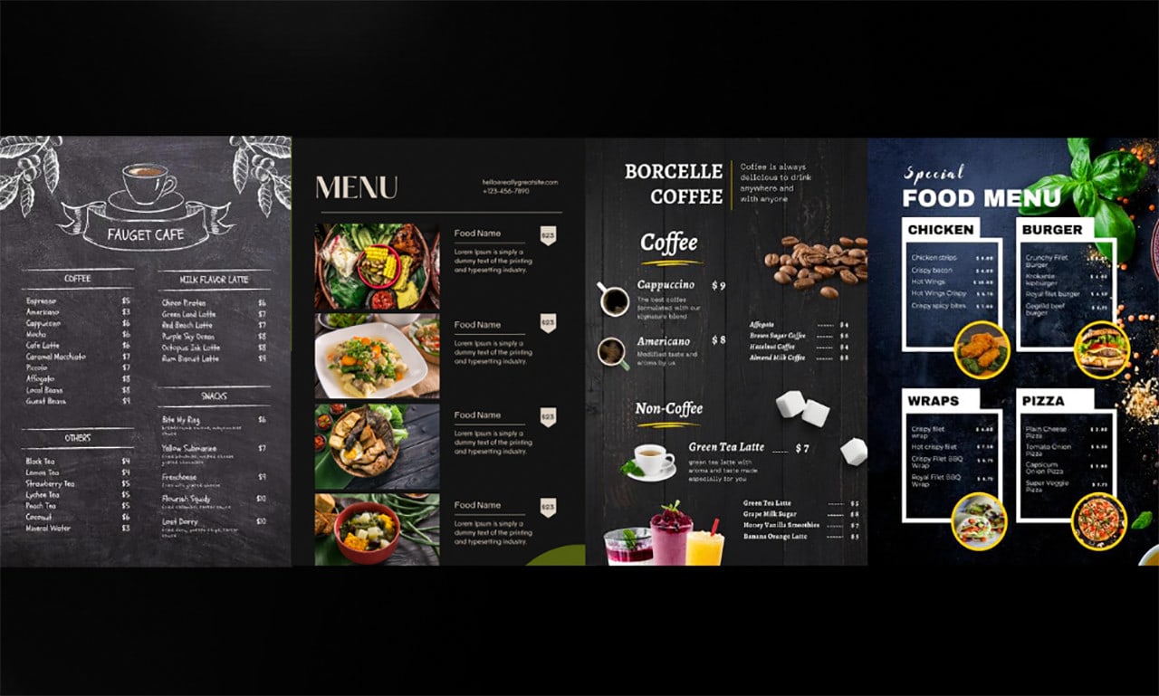 Modern Cafe /Coffee Shop Menu Template Download In Word,, 44% OFF