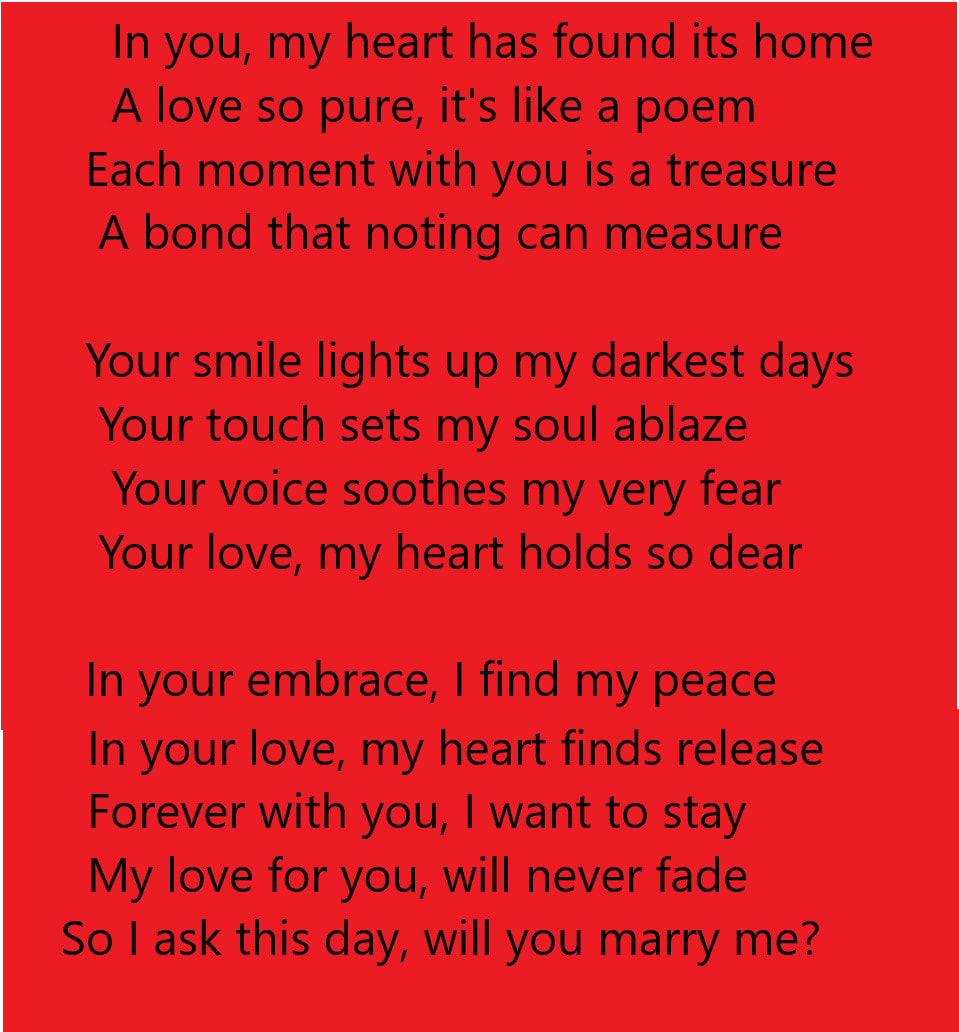 Will You Marry Me Poems For Her