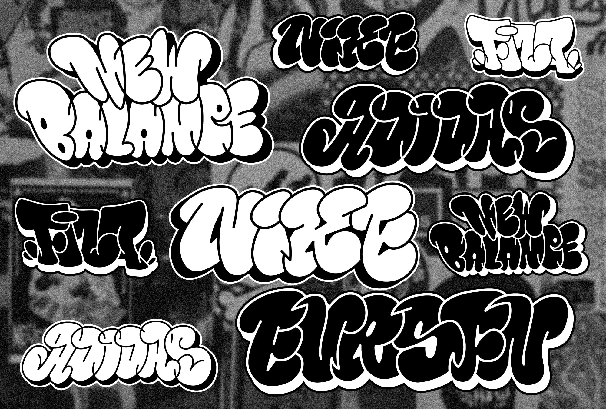 Vomitar Fuentes De Graffiti Fuente Decorativa En Blanco Y Negro En