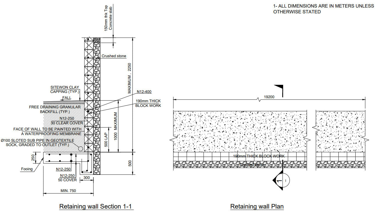Dsa Cmu Retaining Wall Details