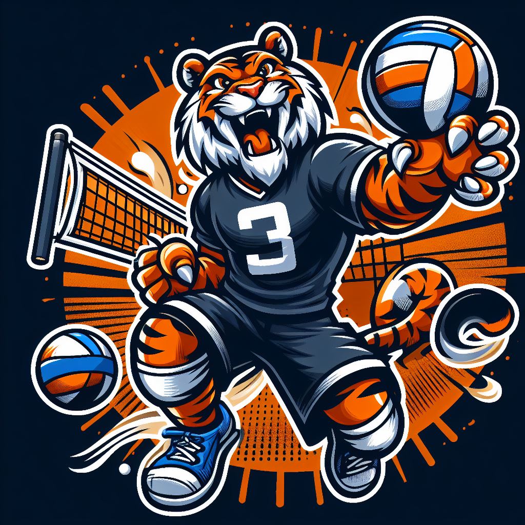 Tiger Volleyball Logo