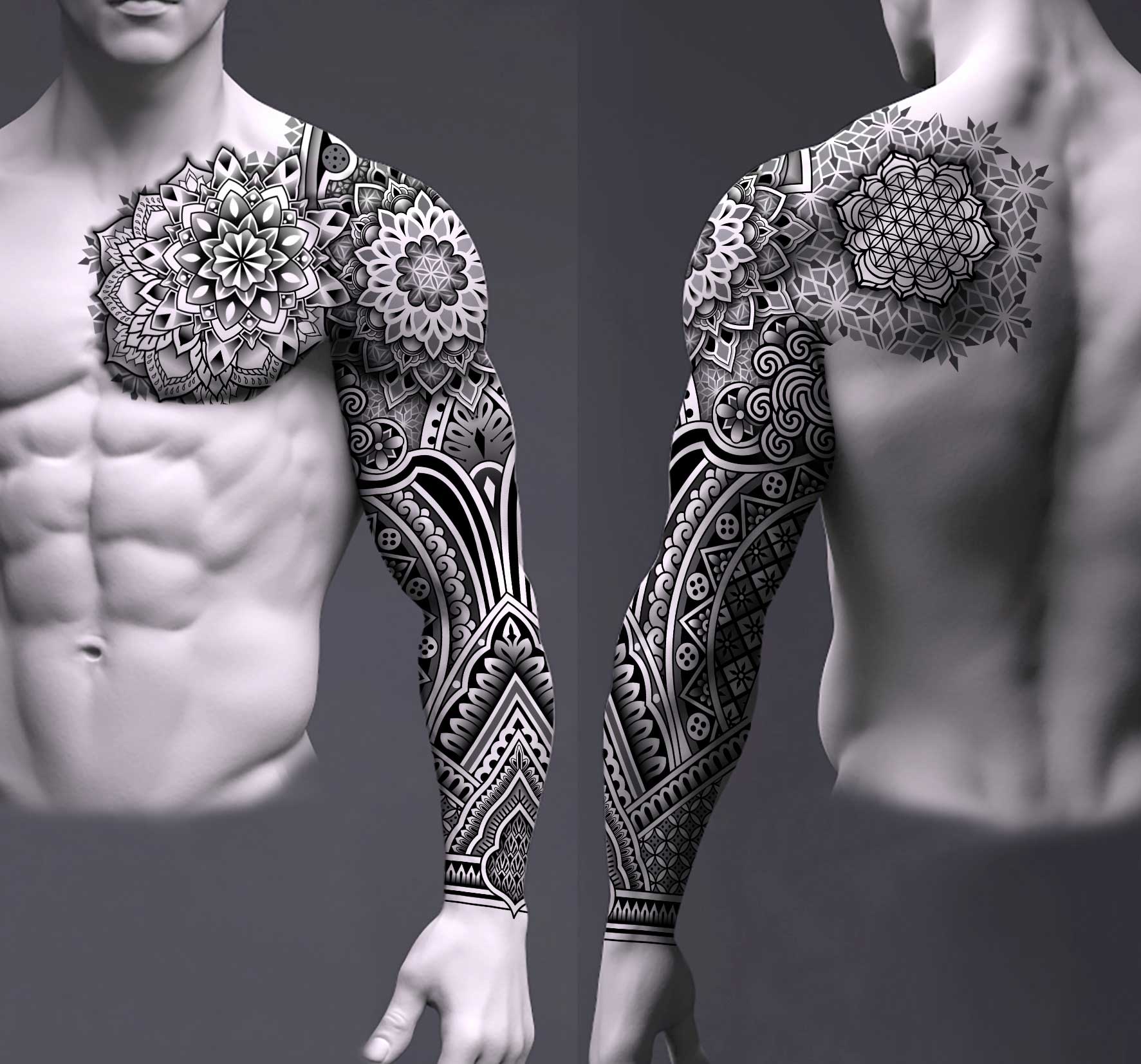 Sacred geometry tattoo stencil - Bronctattooaus.com