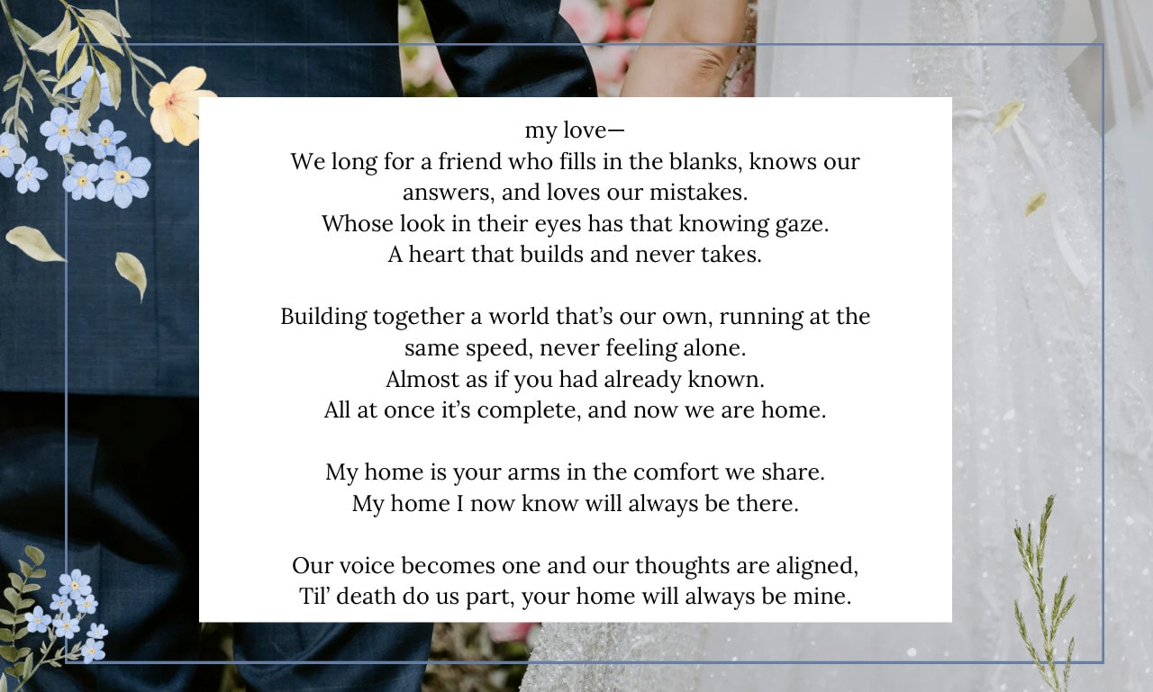 Love poems for wedding vows 60 photos - Astyledwedding.com