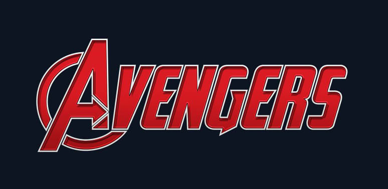 Rød Marvel Avengers Logo