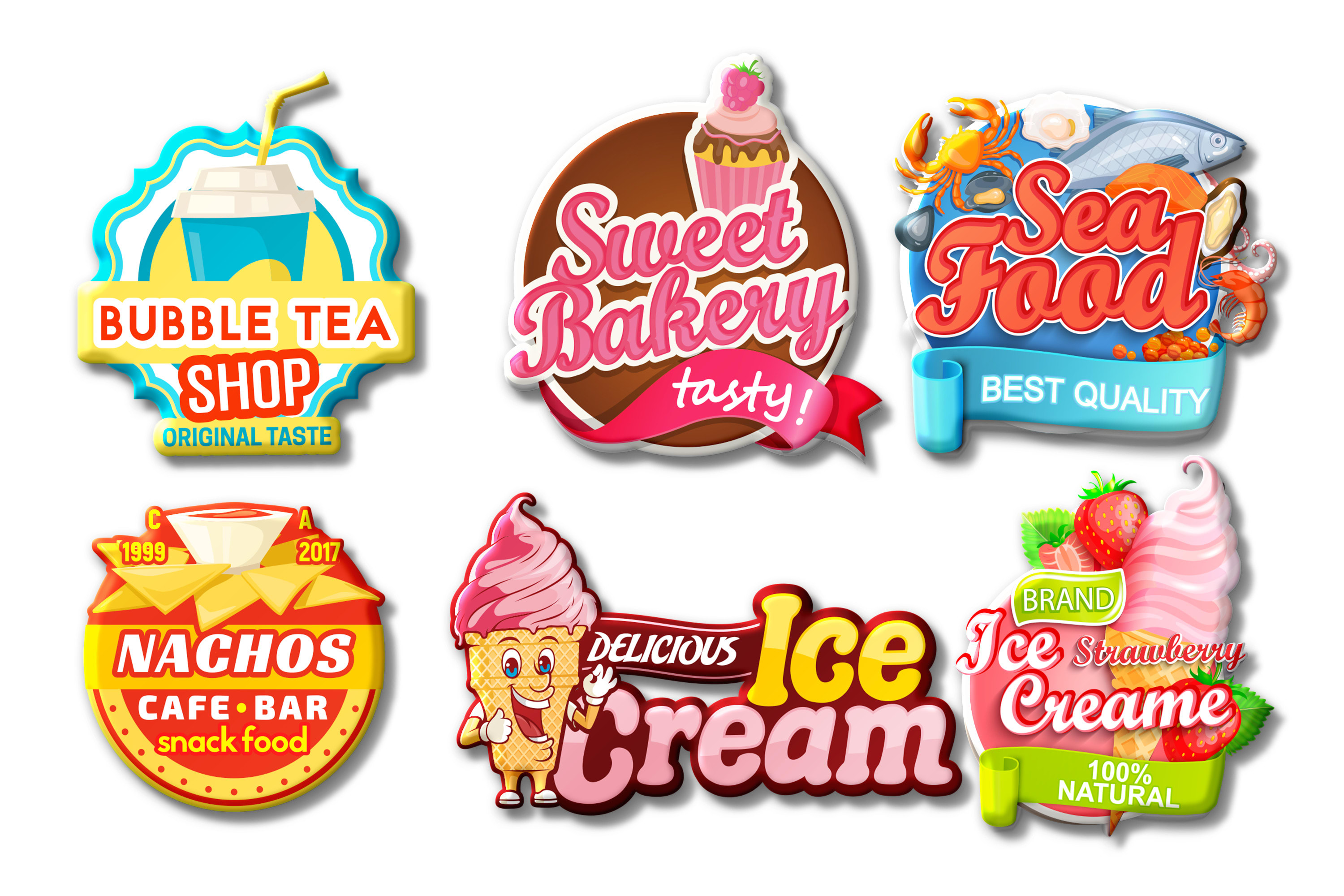 Fast Food Ice Cream Logo