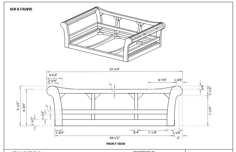 Sofa Construction Detail Drawing Pdf | Baci Living Room