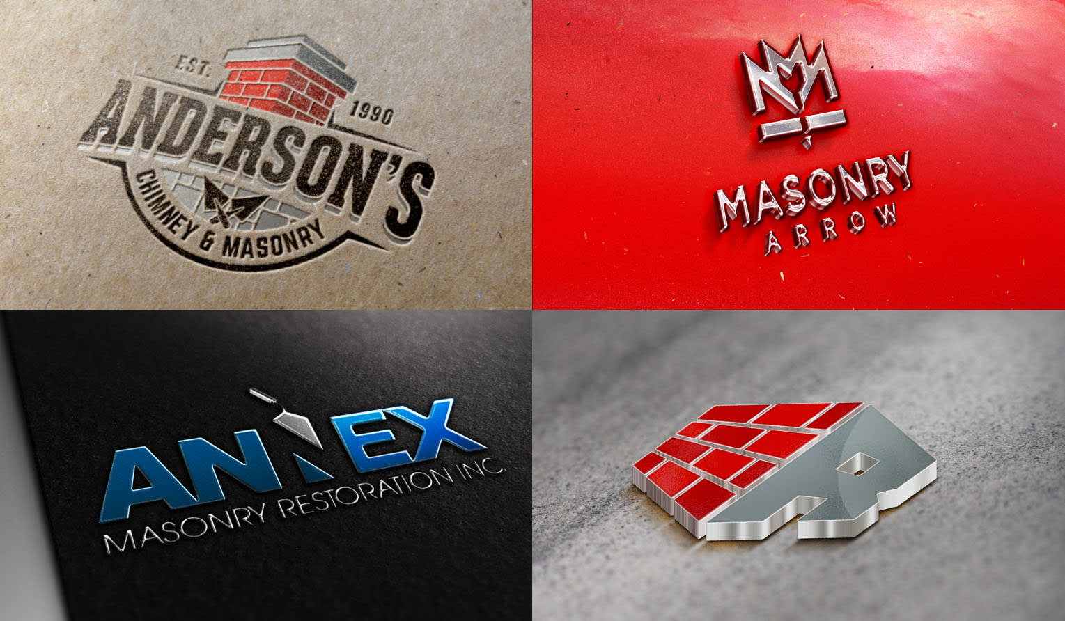 Masonry Logos Design Modern Masonry, Construction Logo By