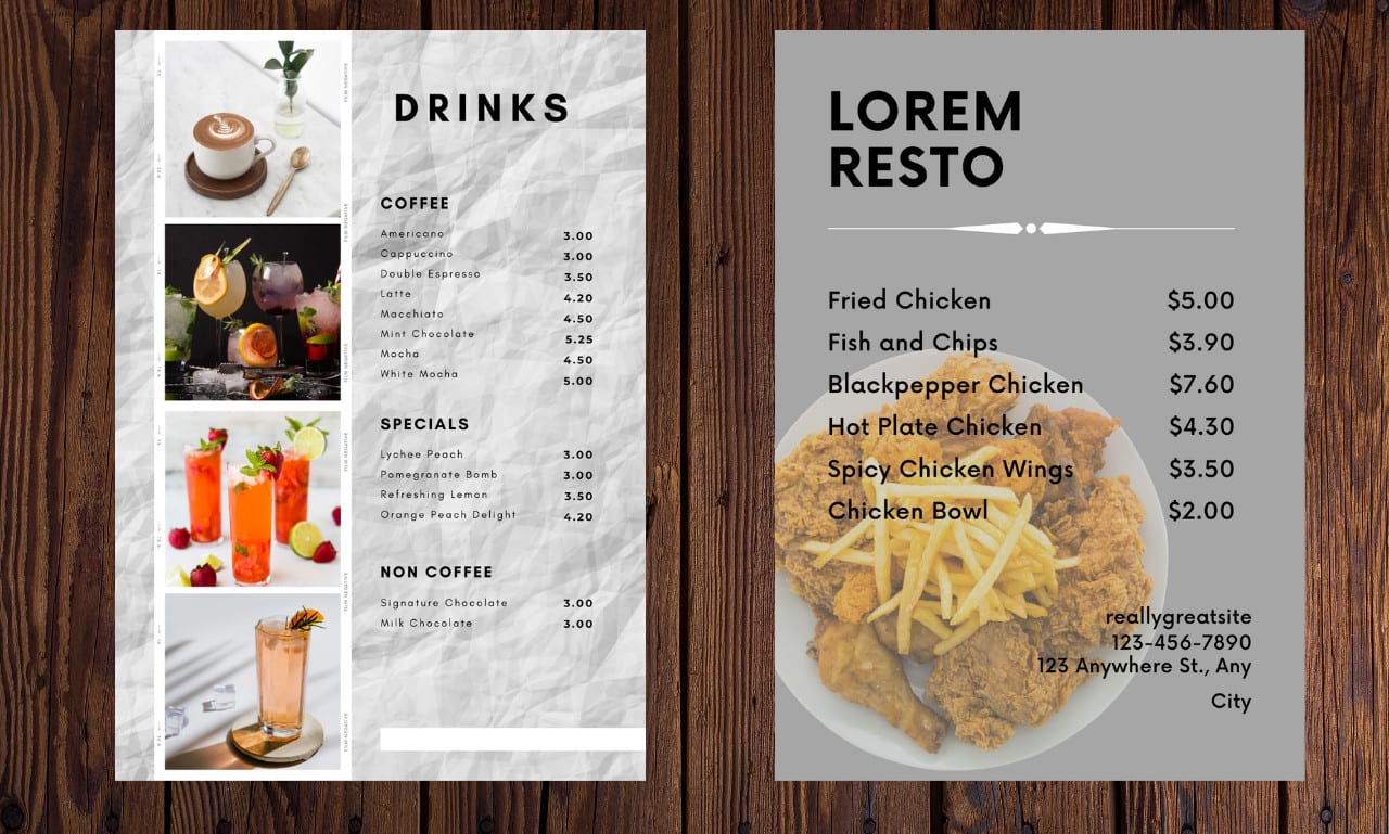 Simple Brown Menu Of Western Restaurant Menu Template, 41% OFF